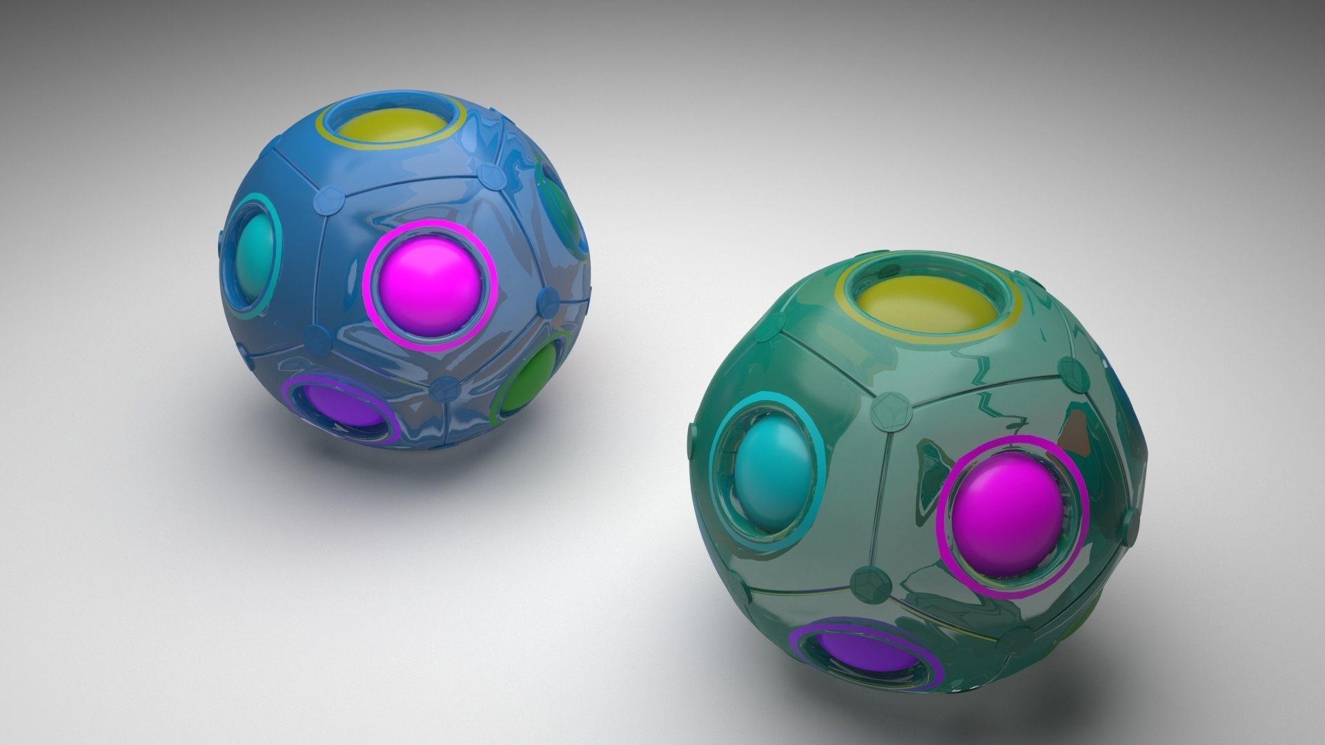 Color Shift Puzzle Balls 3D model | CGTrader