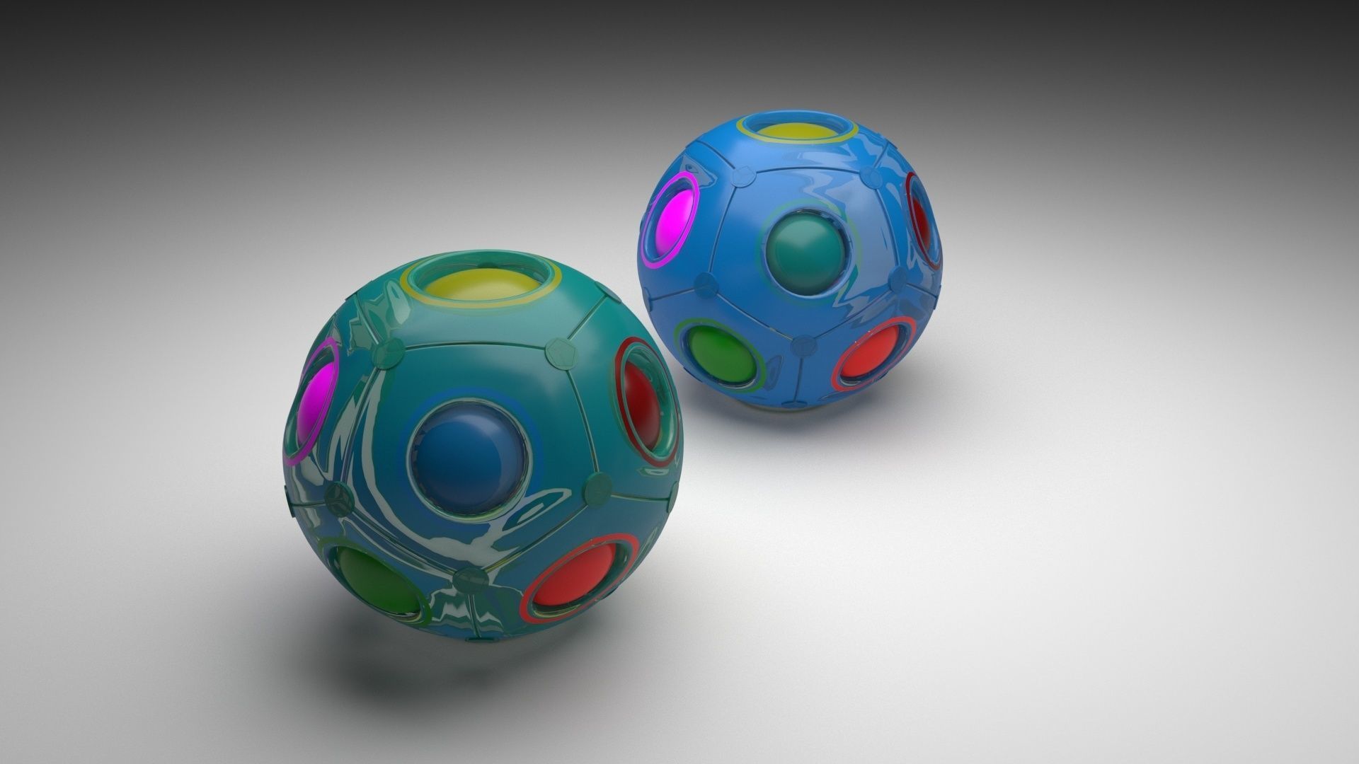 Color Shift Puzzle Balls 3D model | CGTrader