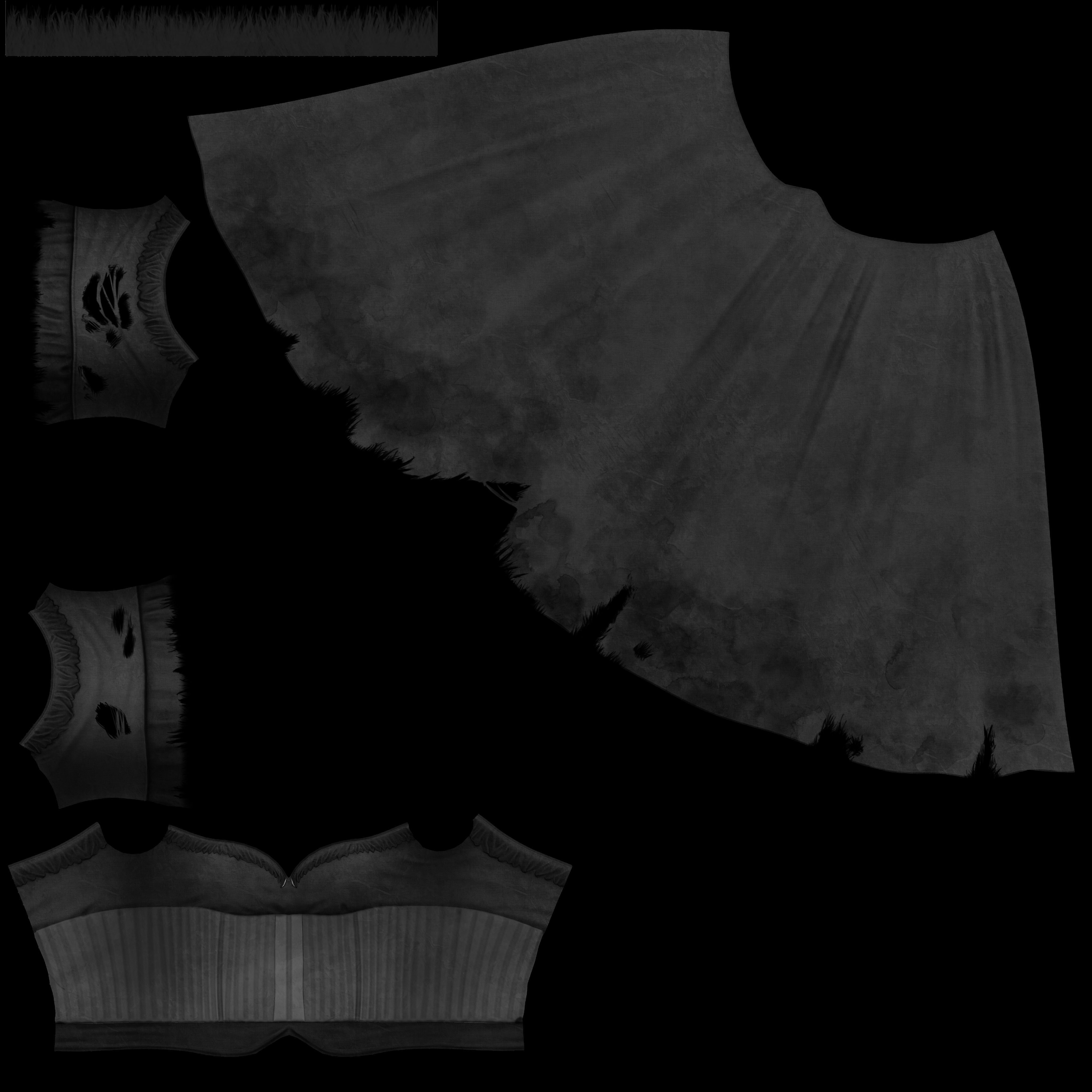 3D model Worn-out Tatty Ragged Tavern Dress VR / AR / low-poly | CGTrader