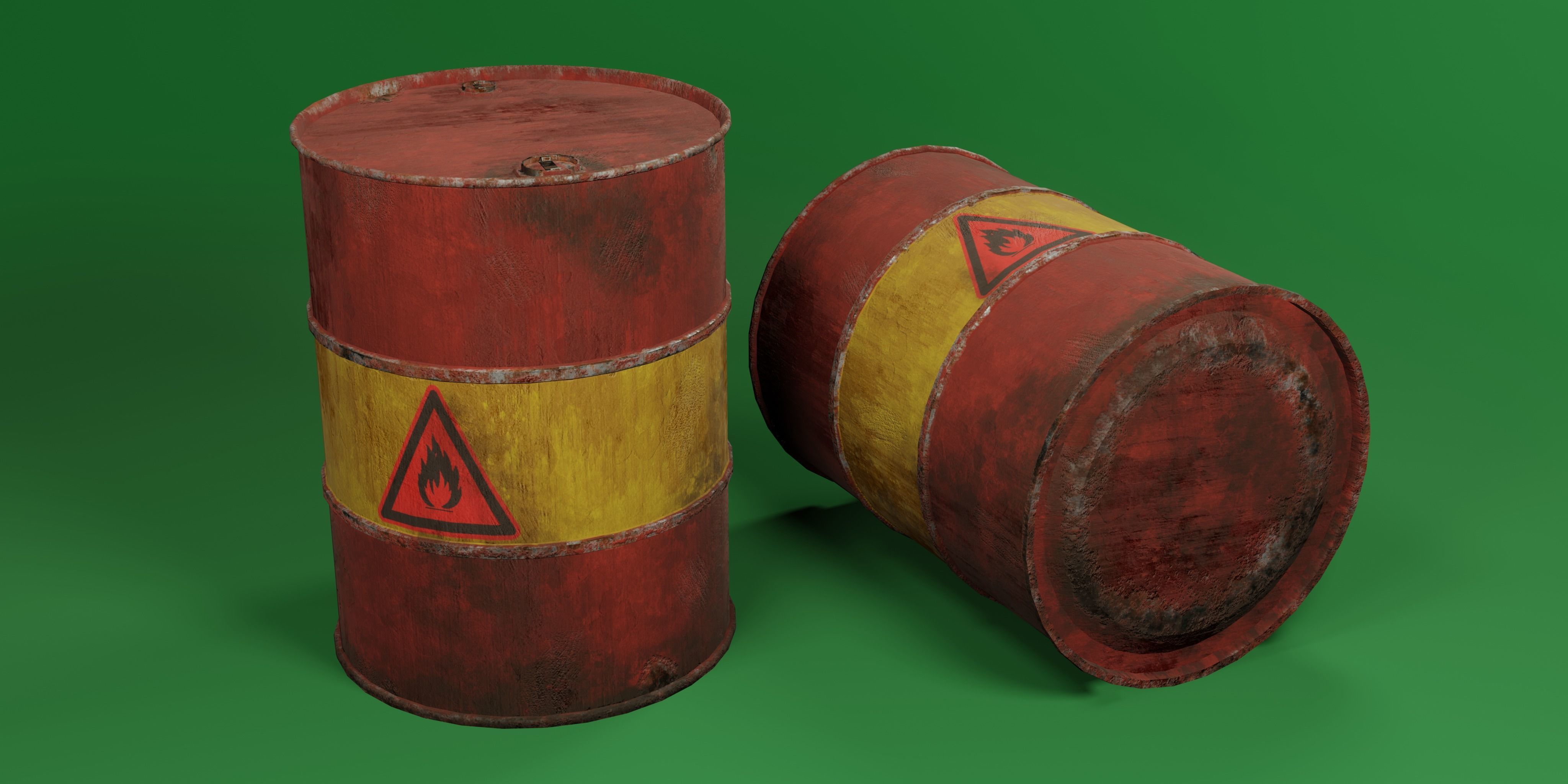 Damaged flammable barrel free VR / AR / low-poly 3D model | CGTrader