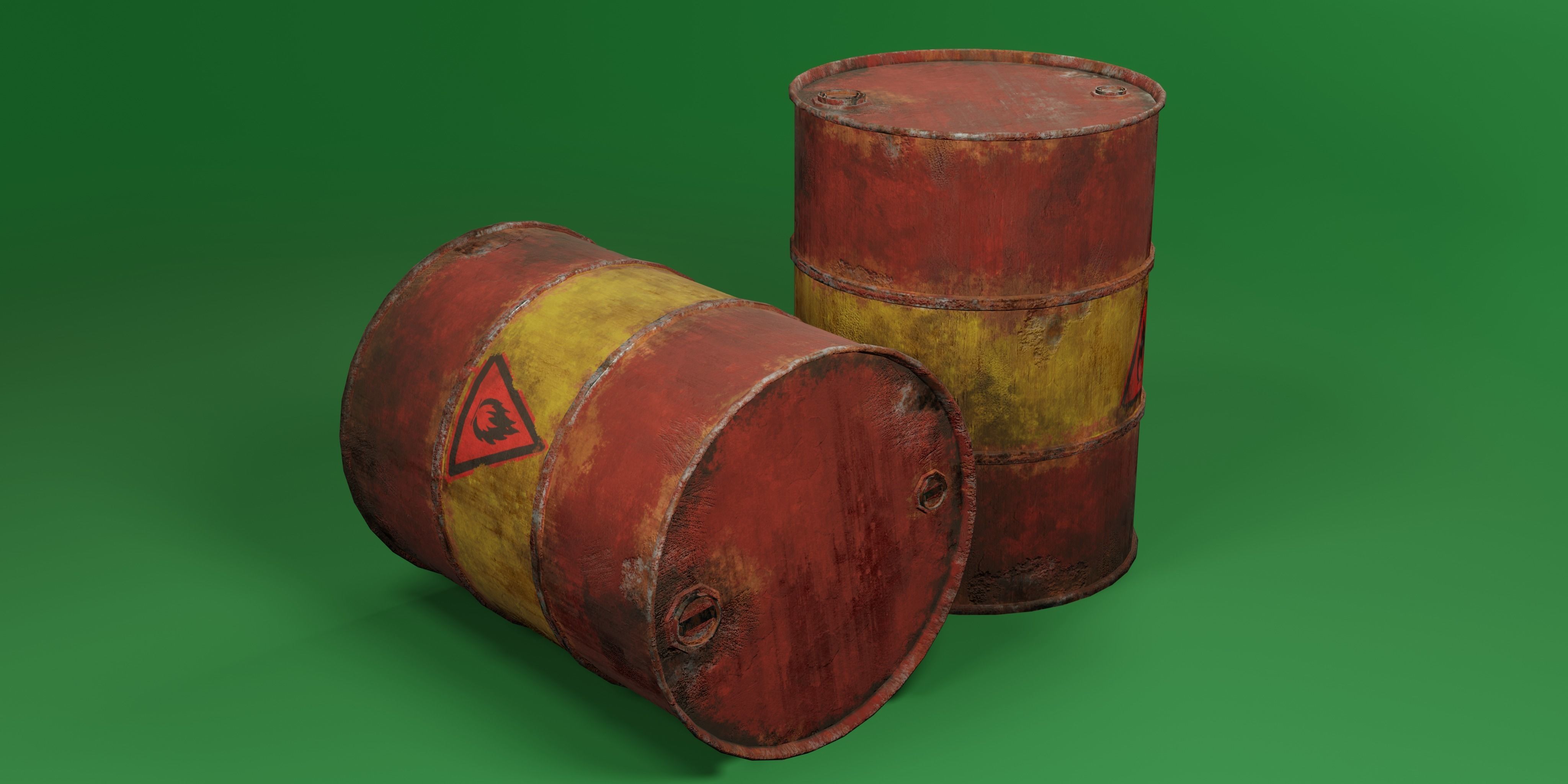 Damaged flammable barrel free VR / AR / low-poly 3D model | CGTrader