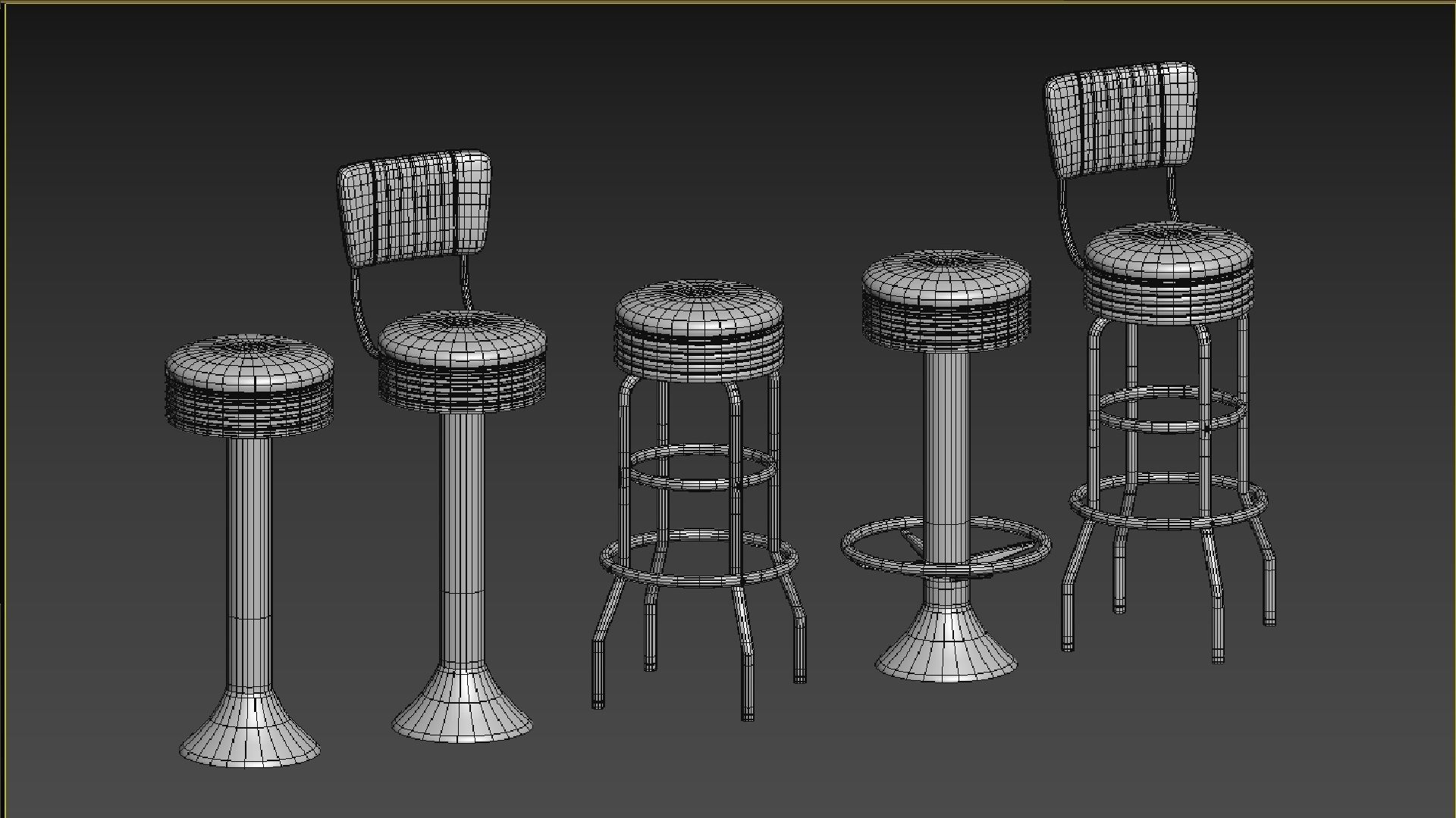 3D model Retro Diner 50s Bar Stool VR / AR / low-poly | CGTrader