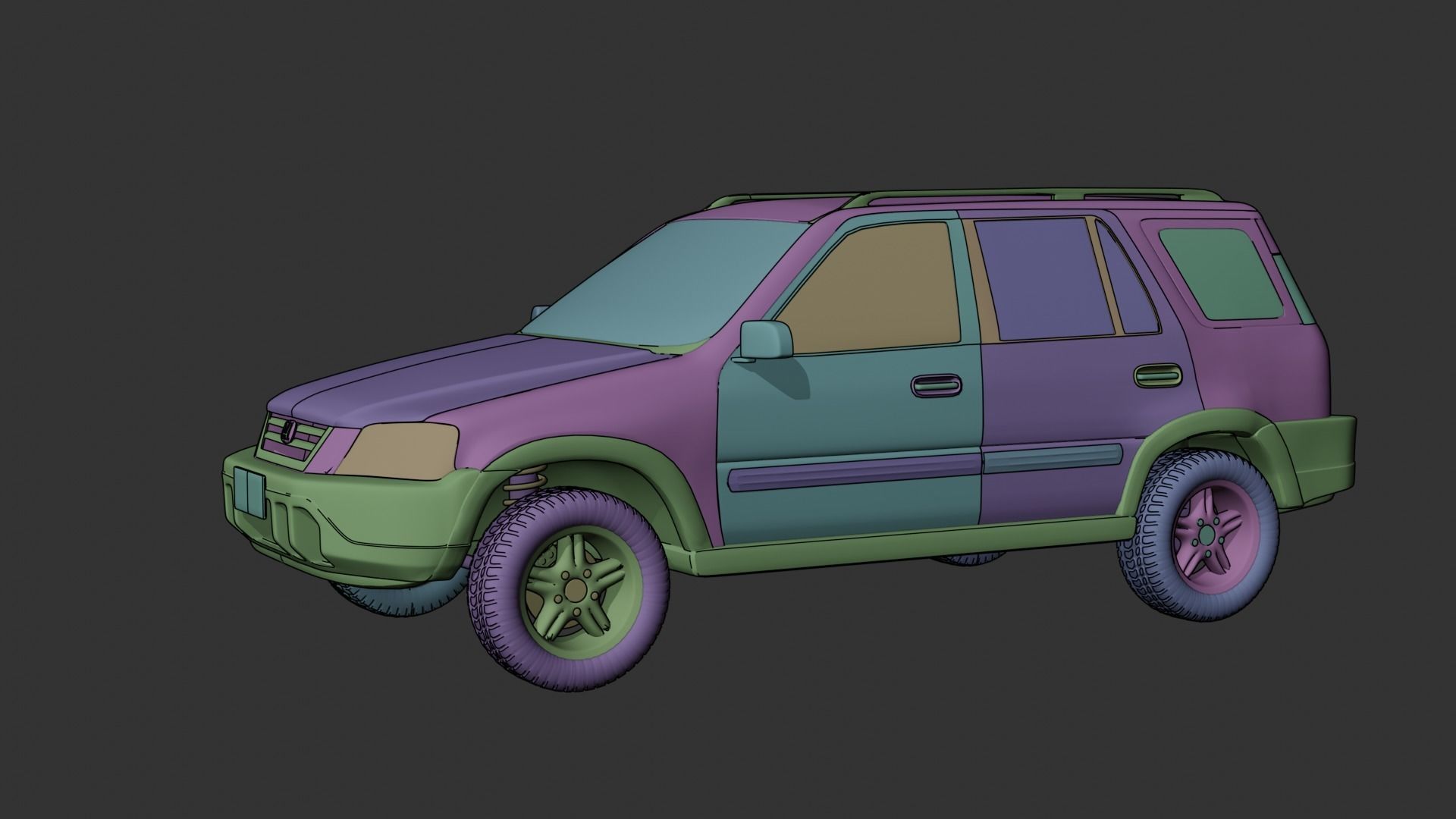 Hond Cr v CRV RD1 SUV 4x4 OFFROAD Car with basic interior free 3D model ...