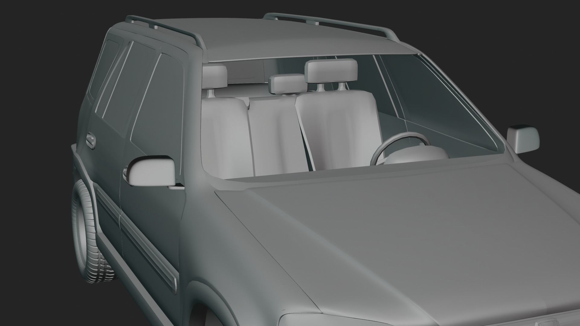 Hond Cr v CRV RD1 SUV 4x4 OFFROAD Car with basic interior free 3D model ...