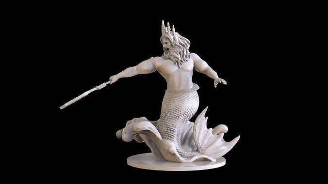 King Merman Statue 3D model 3D printable | CGTrader