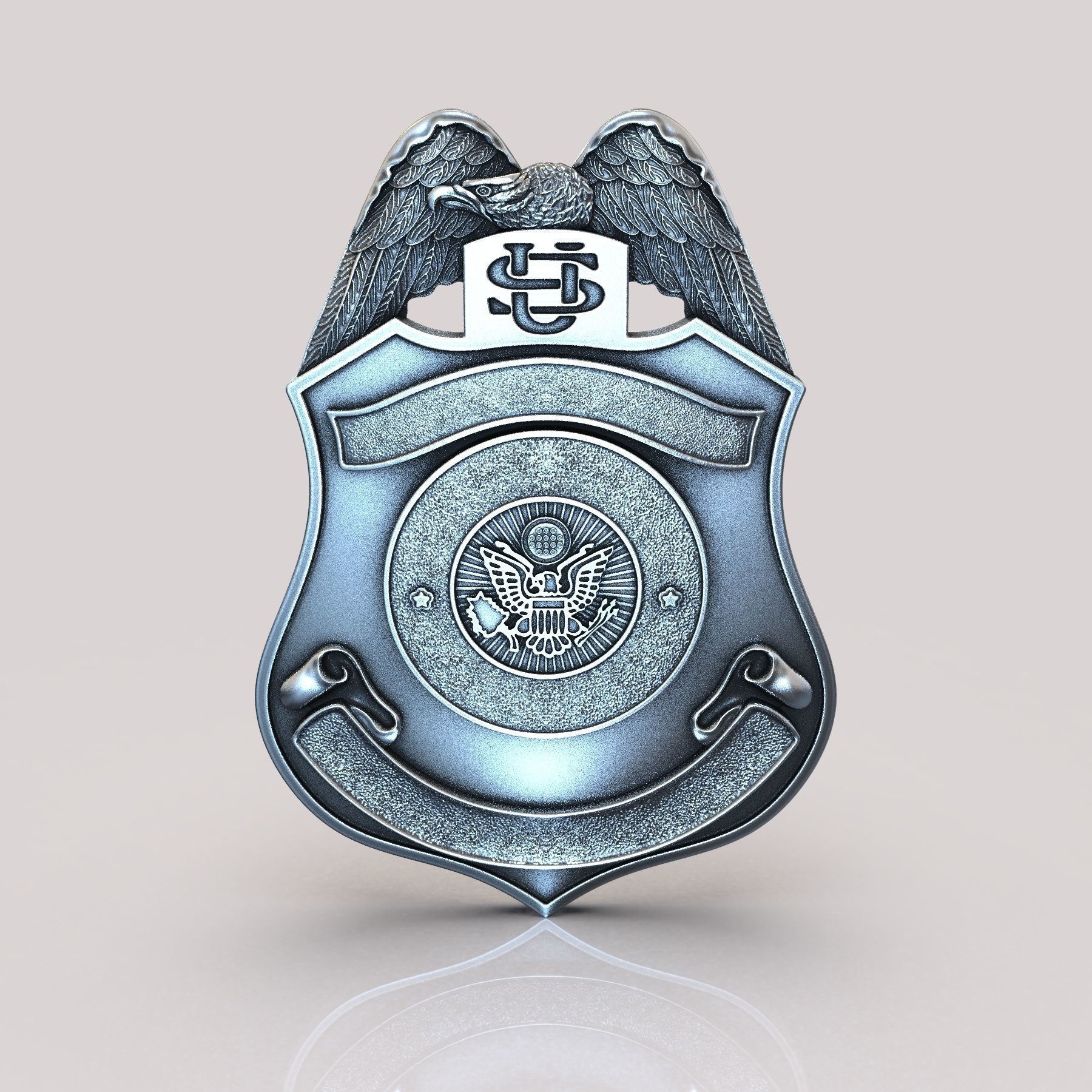 DOS Badge 3D model 3D printable | CGTrader