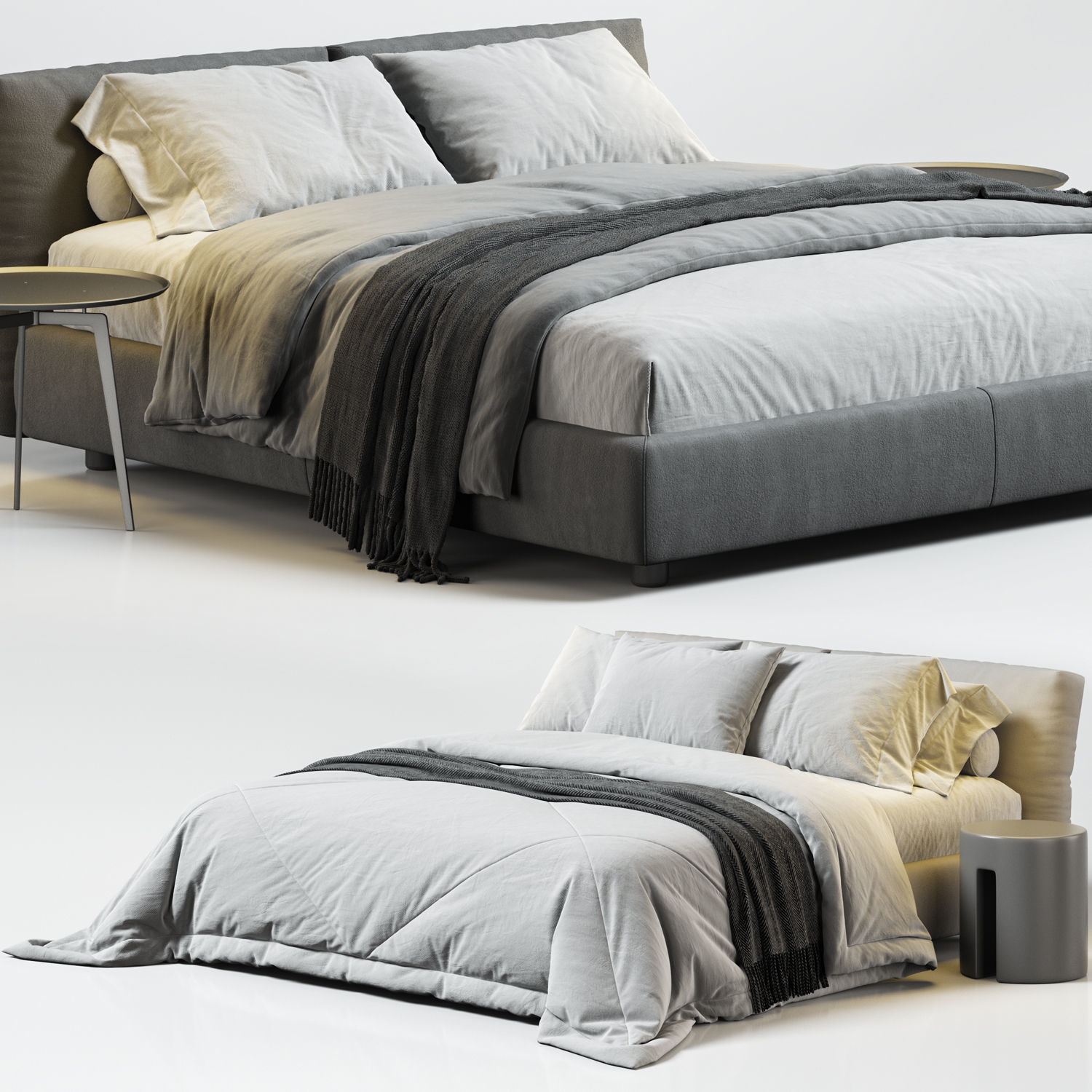 Flexform Newbridge Soft Bed 3D model | CGTrader