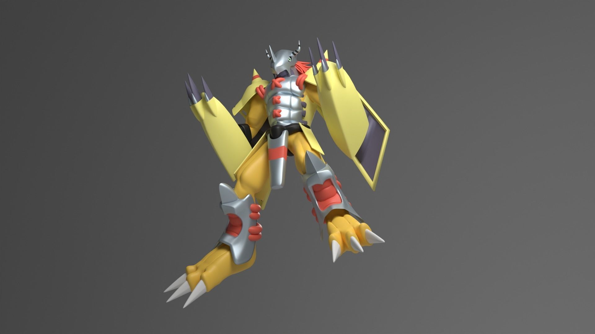 WarGreymon - Digimon 3D model rigged | CGTrader