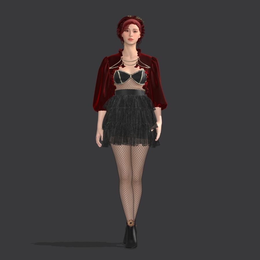 Bra top mini skirt set 3D model | CGTrader