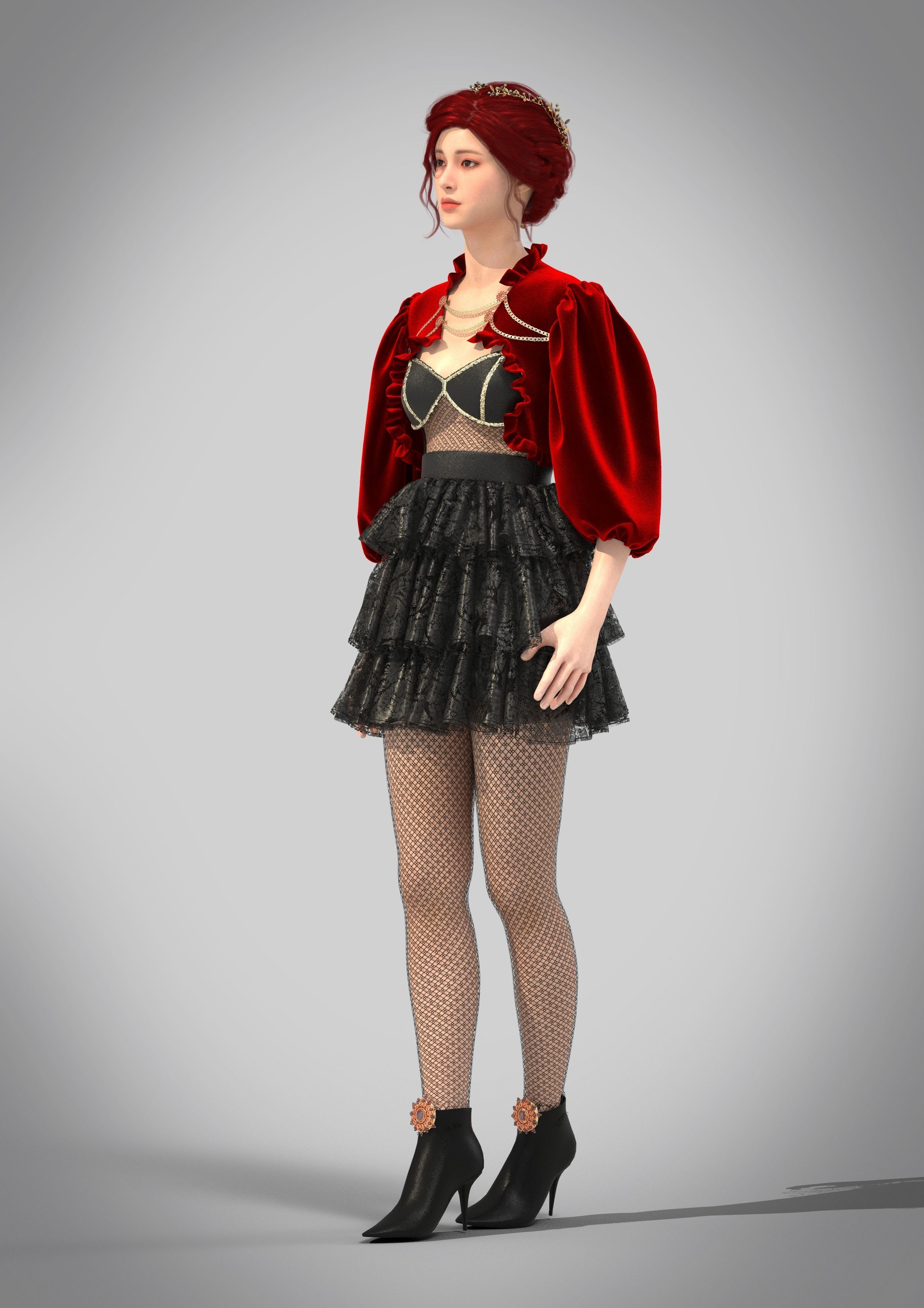 Bra top mini skirt set 3D model | CGTrader