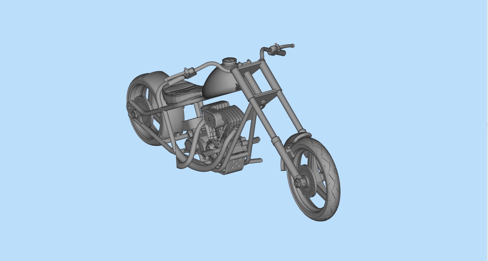 Chopper custom biker motorcycle STL printable 3D model 3D printable ...