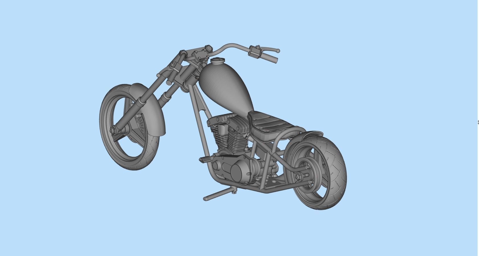 Chopper custom biker motorcycle STL printable 3D model 3D printable ...