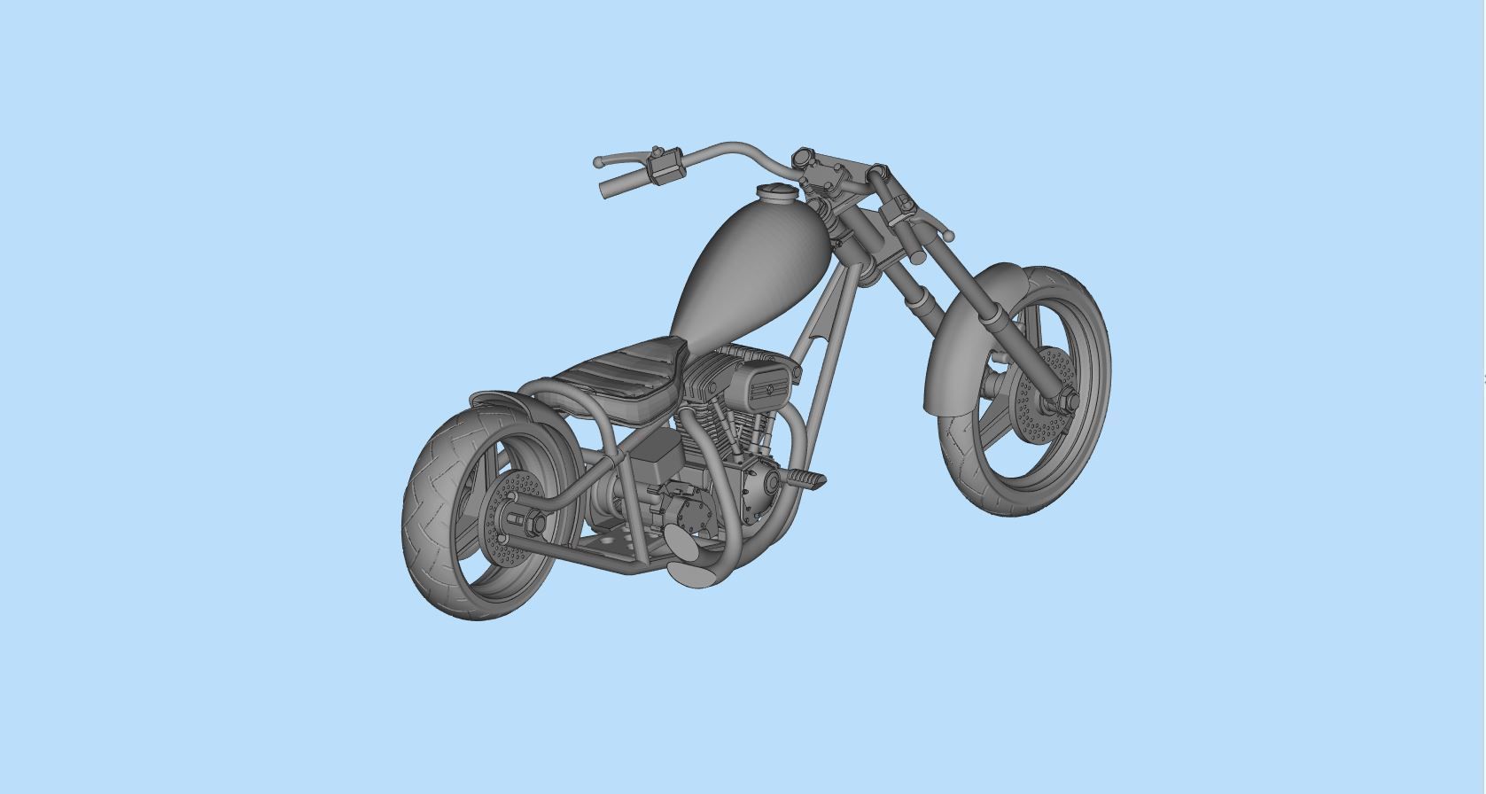 Chopper custom biker motorcycle STL printable 3D model 3D printable ...