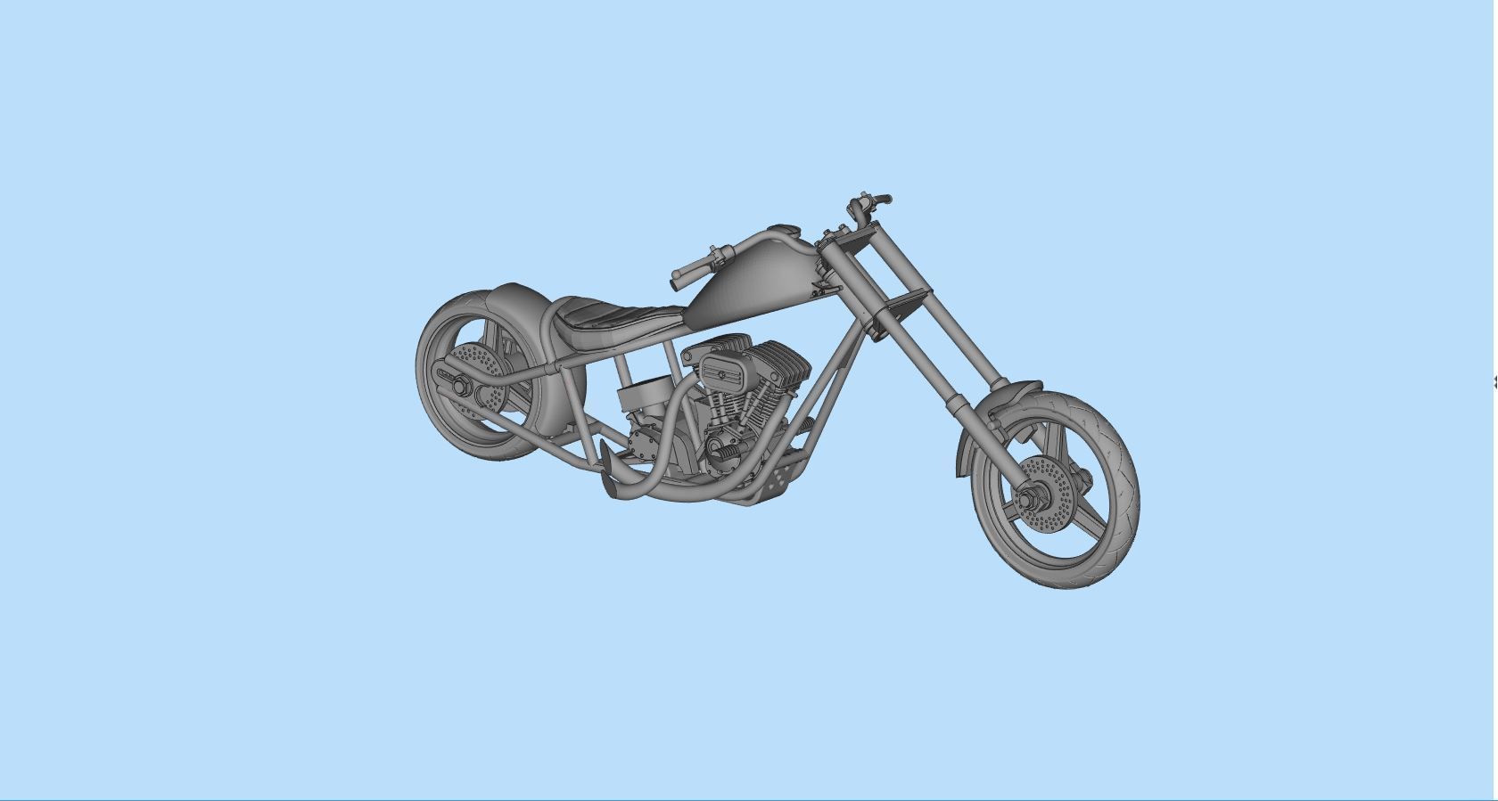 Chopper custom biker motorcycle STL printable 3D model 3D printable ...