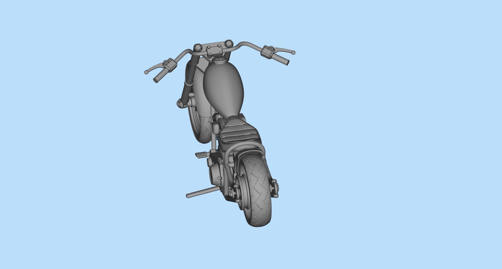 Chopper custom biker motorcycle STL printable 3D model 3D printable ...