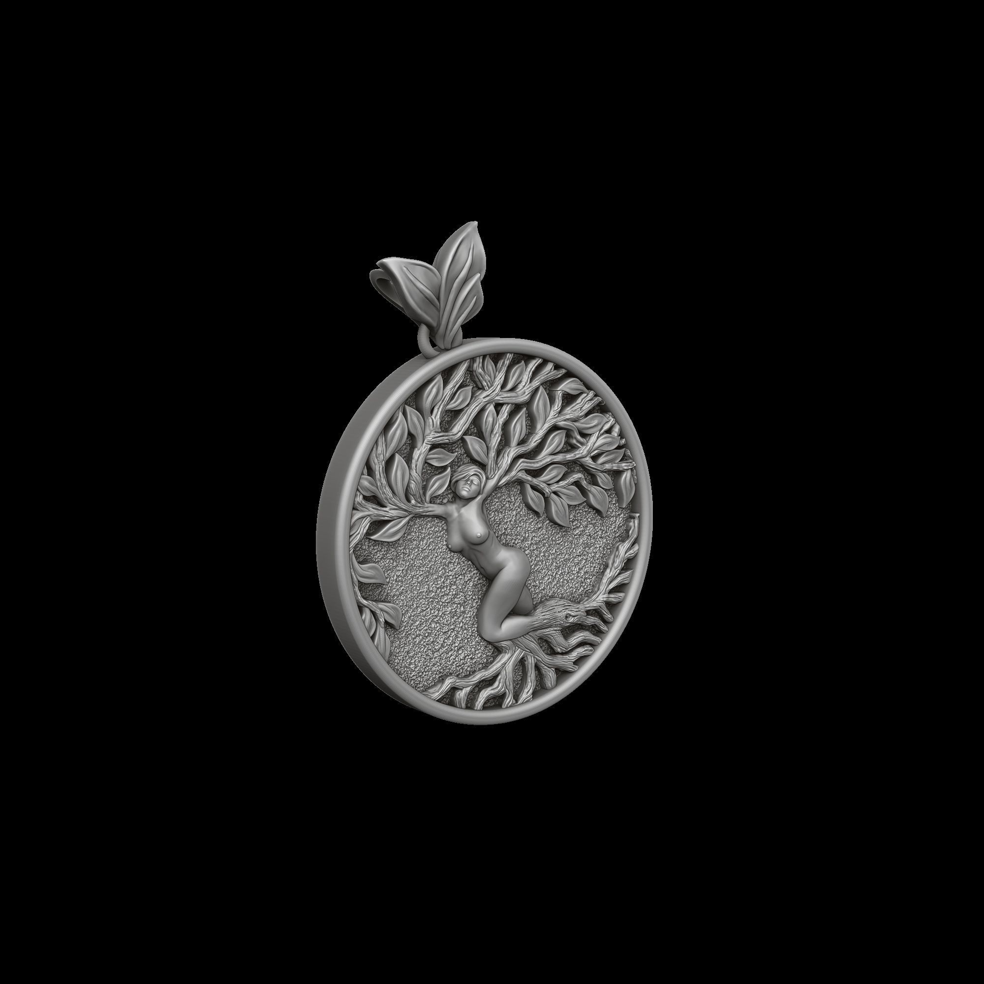 Girl Tree Of Life Pendant Version 2 3D model 3D printable | CGTrader