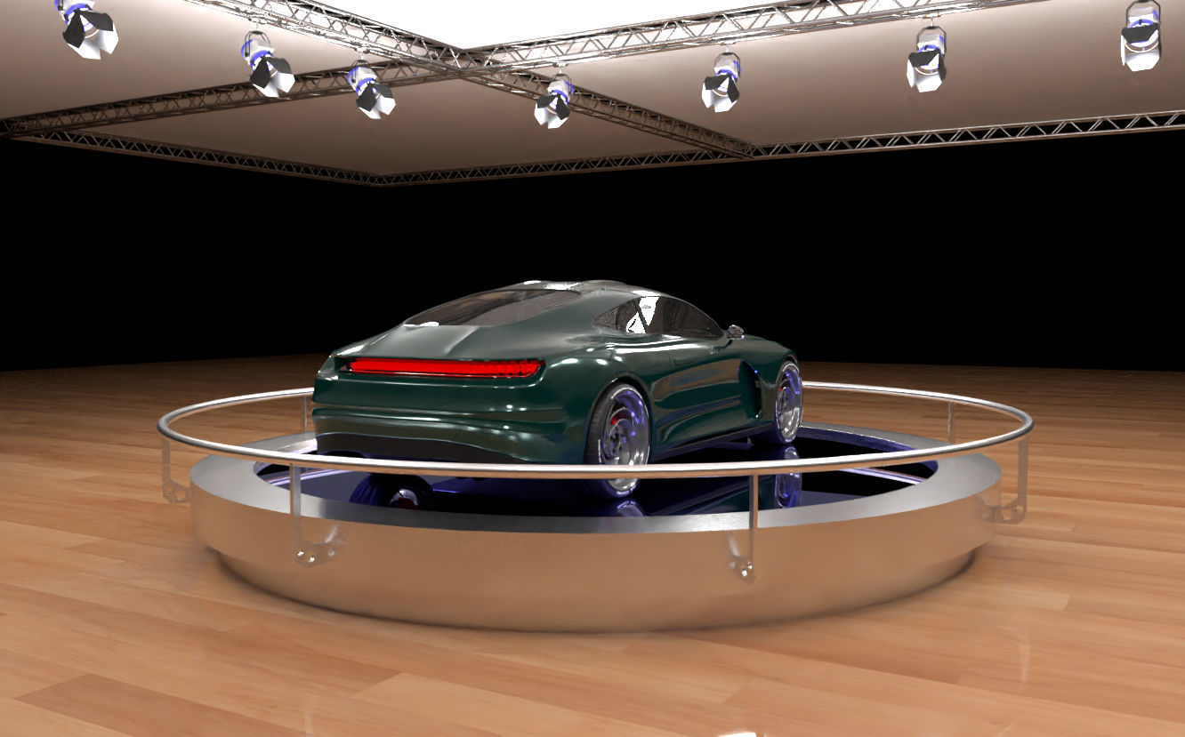 Green concept car 3D model | CGTrader