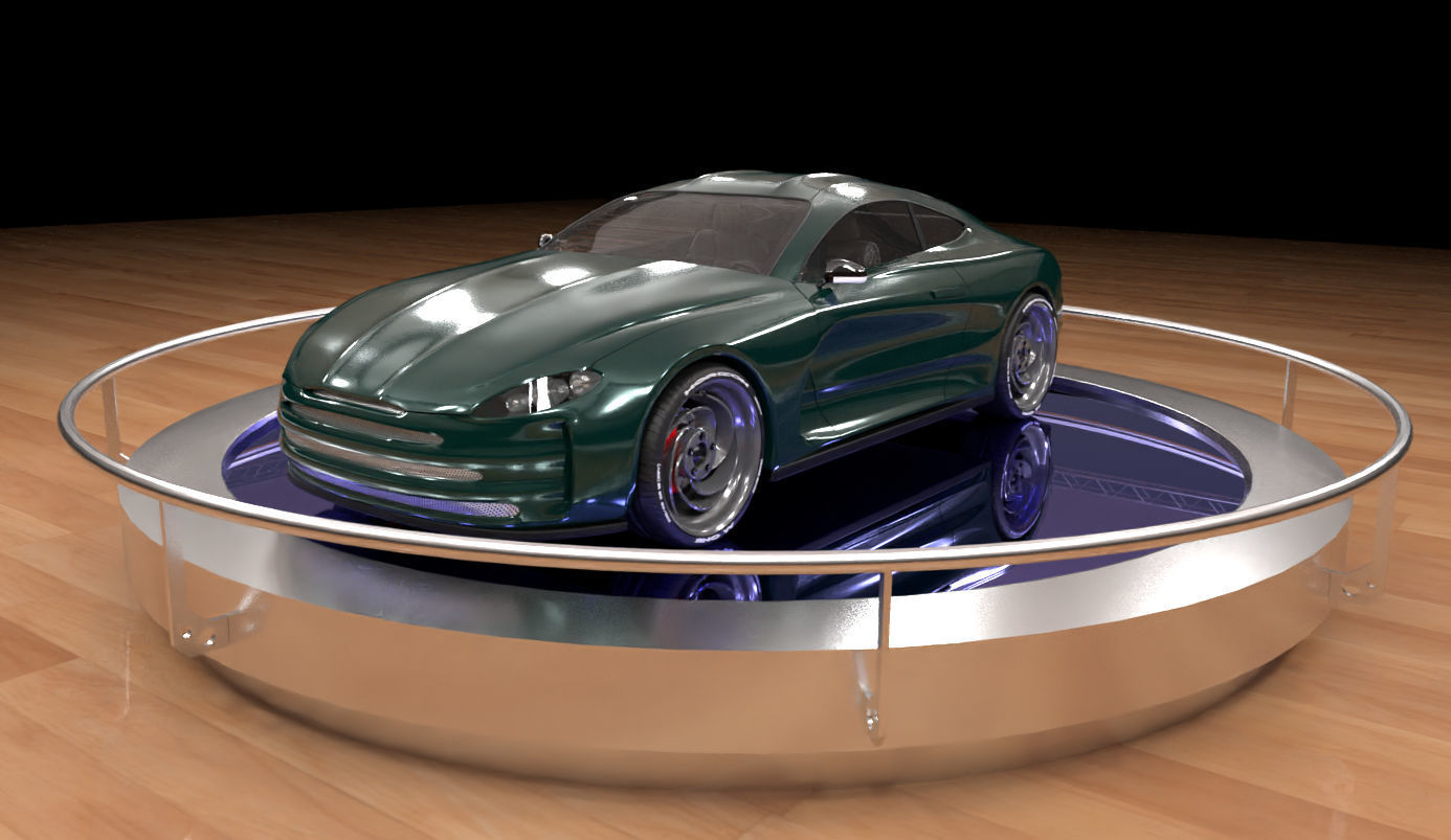Green concept car 3D model | CGTrader
