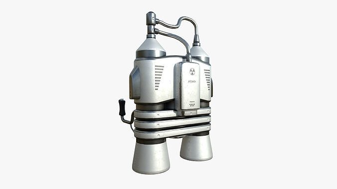 3D model Jetpack E08 Light Steel - SciFi Character Design VR / AR / low ...