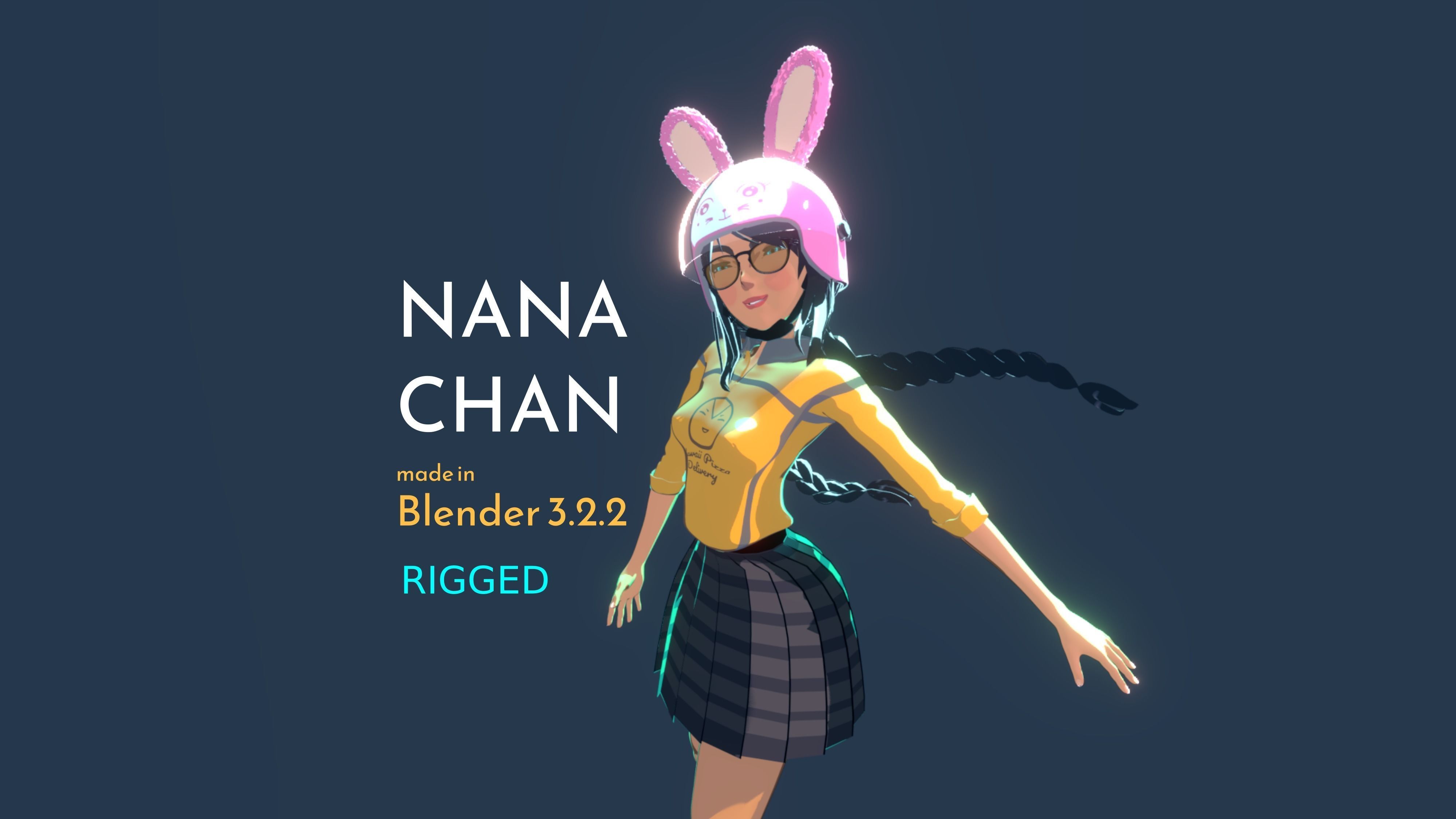 Nana chan 3D model rigged | CGTrader