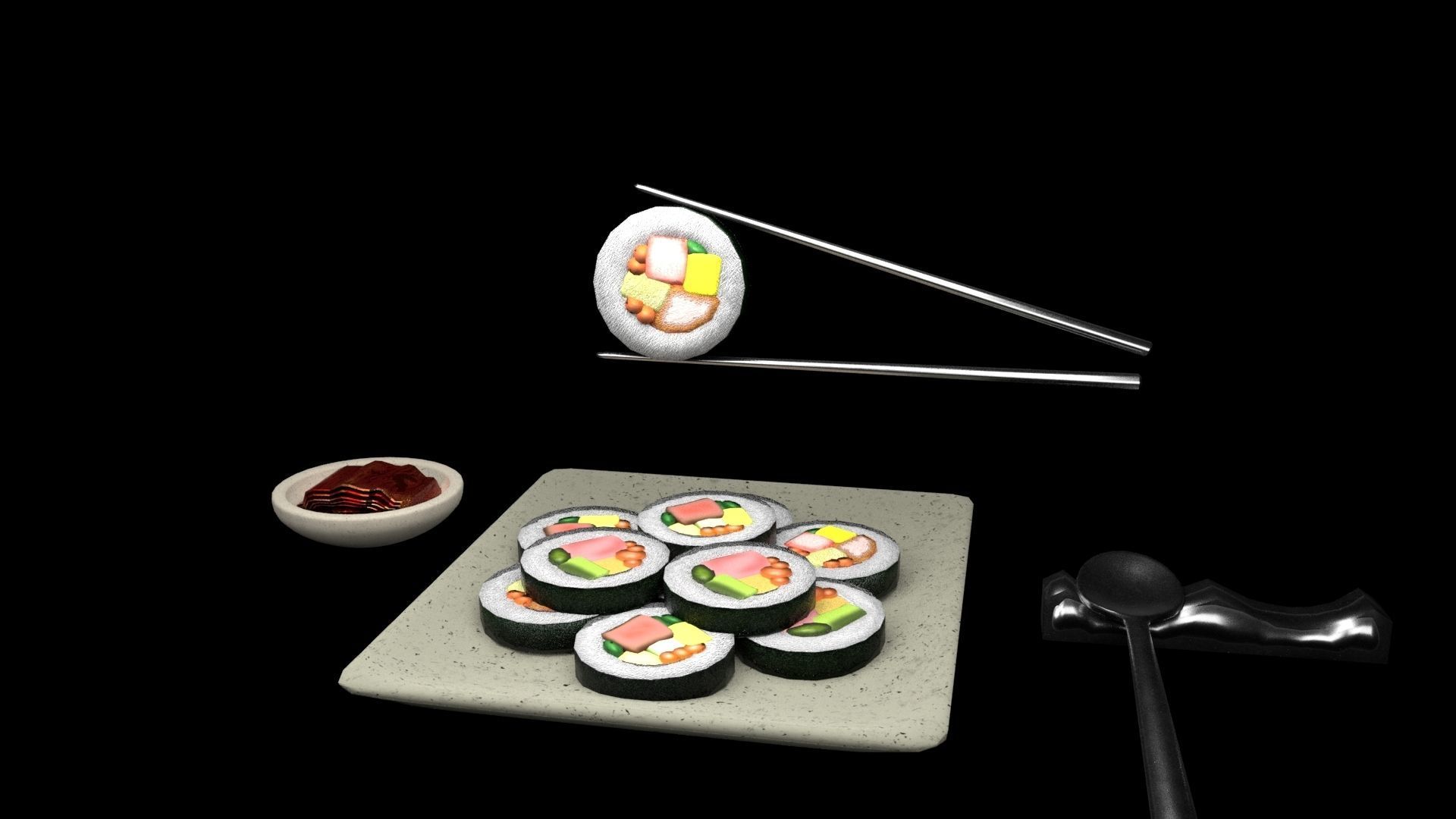 3D model Kimbap and Kimchi VR / AR / low-poly | CGTrader