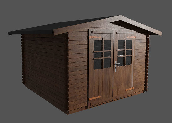 Wooden garden shed 3D model | CGTrader