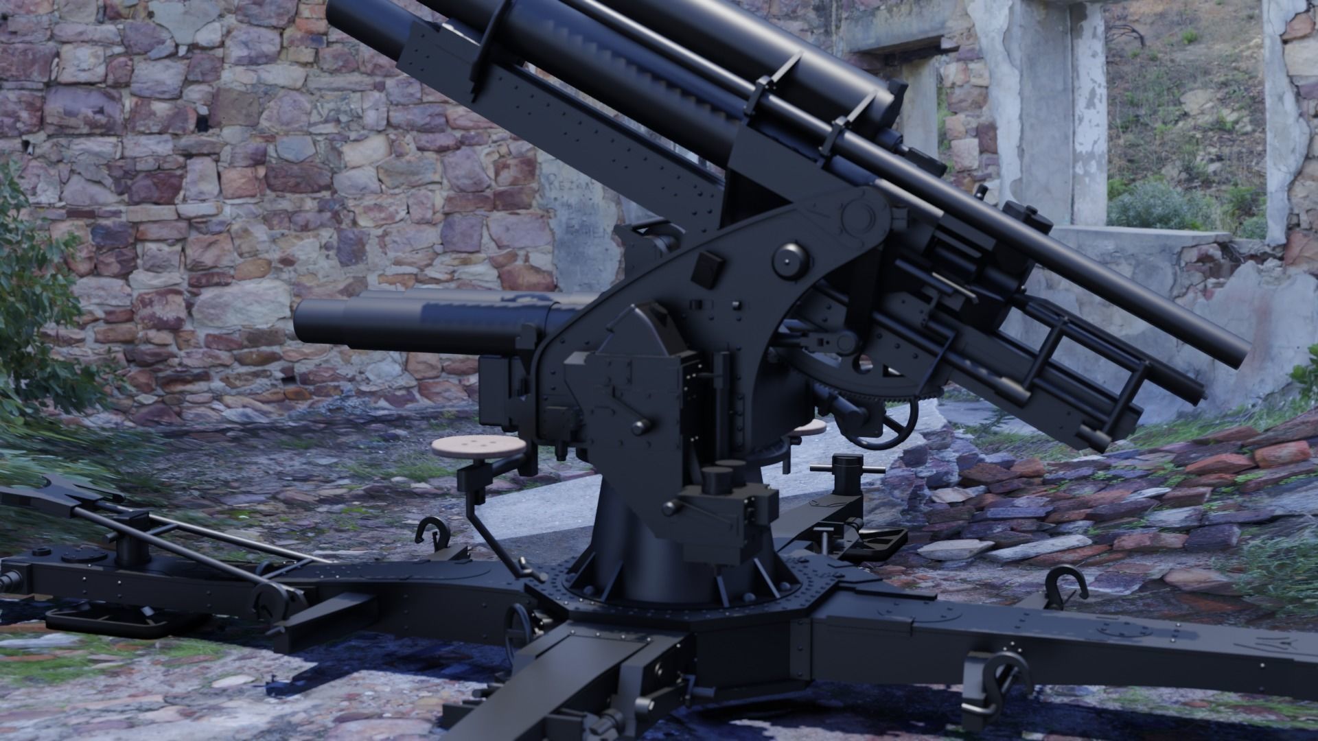 German FLAK 88 mm 3D model 3D model | CGTrader