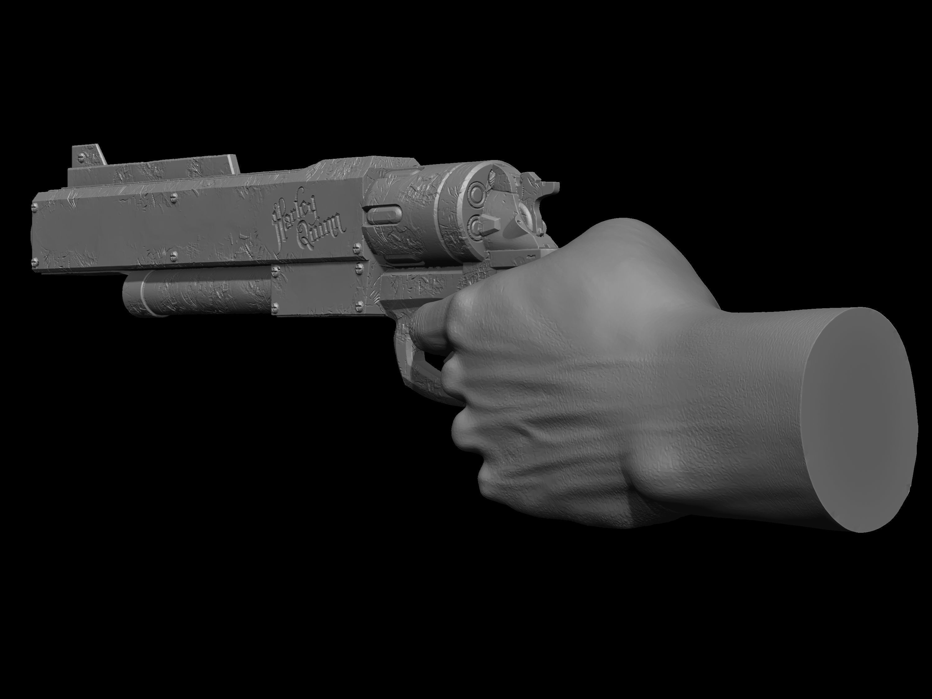 Gun with Hand 02 3D Model 3D model 3D printable | CGTrader