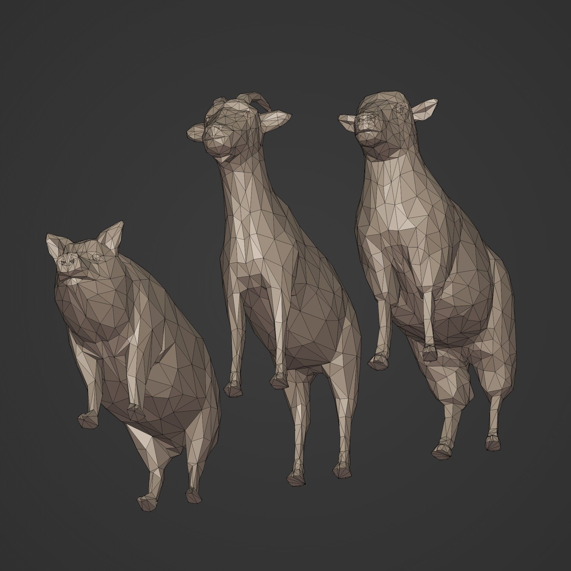 Farm Animals Pack 3D model 3D printable | CGTrader