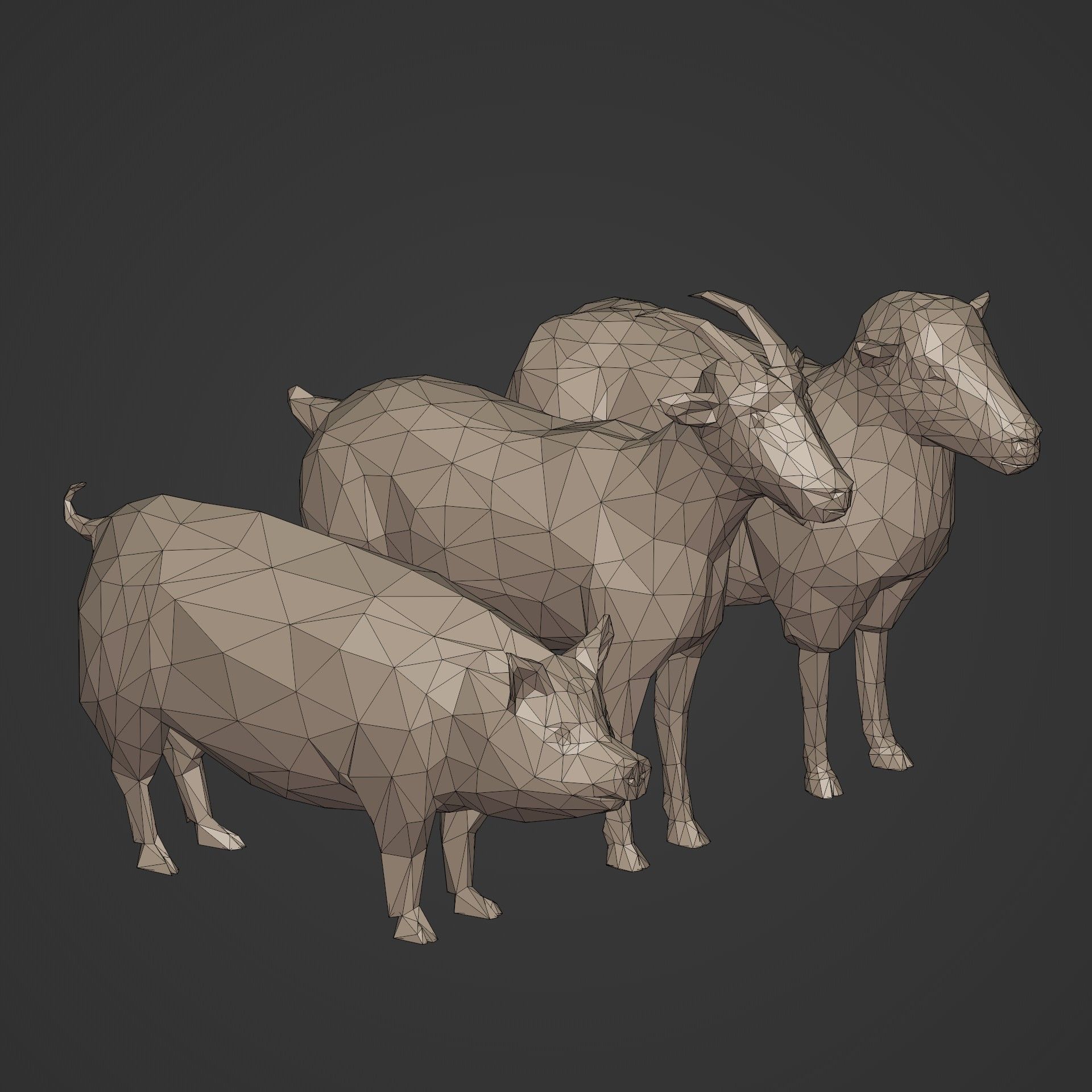 Farm Animals Pack 3D model 3D printable | CGTrader