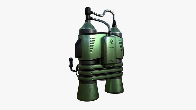 3D model Jetpack E09 Green Metal - SciFi Character Design VR / AR / low-poly | CGTrader