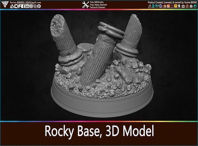 Rocky Base 3D Model 3D model 3D printable | CGTrader