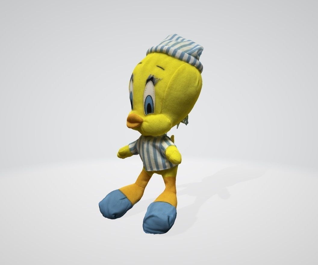 Tweety stuffed toy duck with stripes 3D model | CGTrader