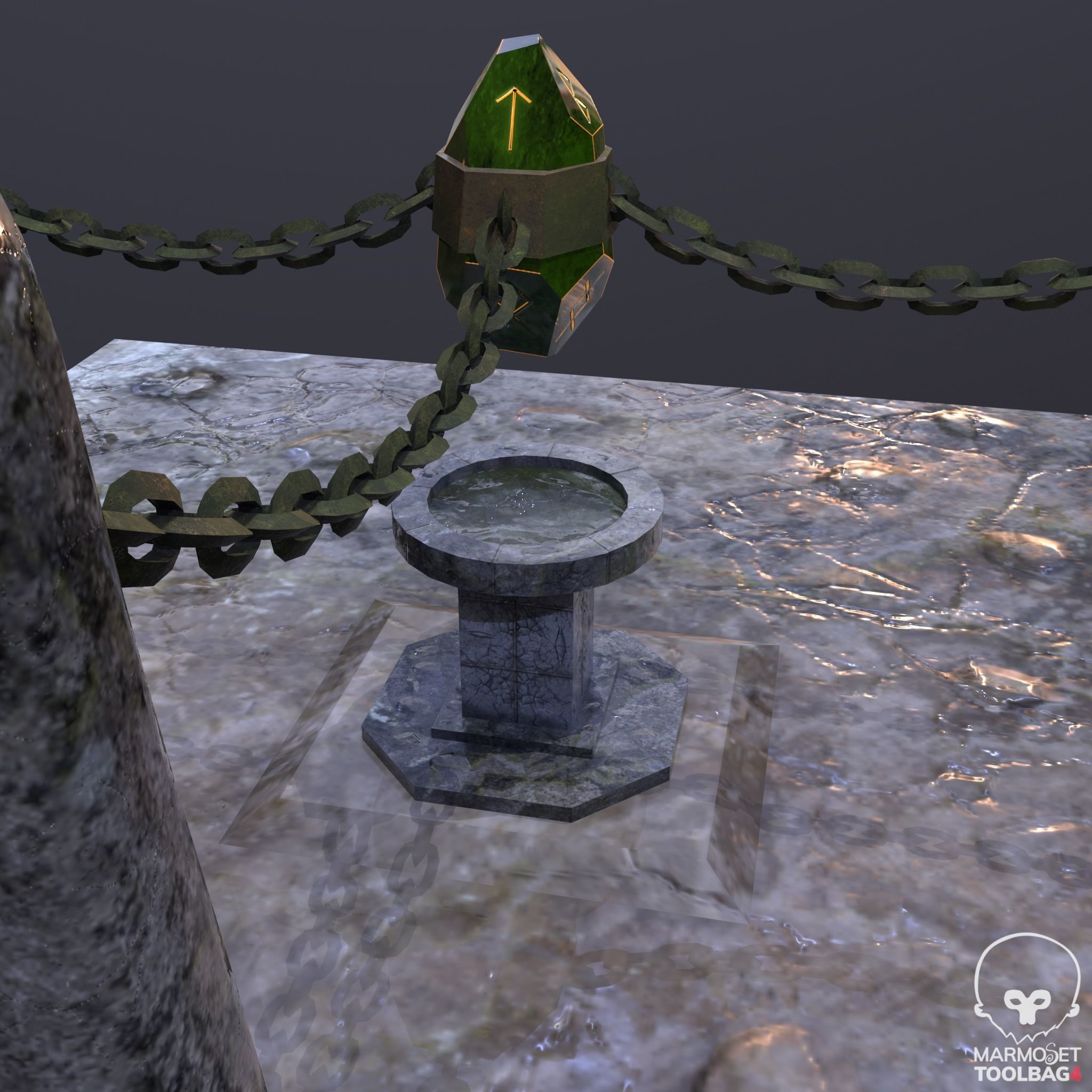 3D model Chained Runic Stone and Altar VR / AR / low-poly | CGTrader