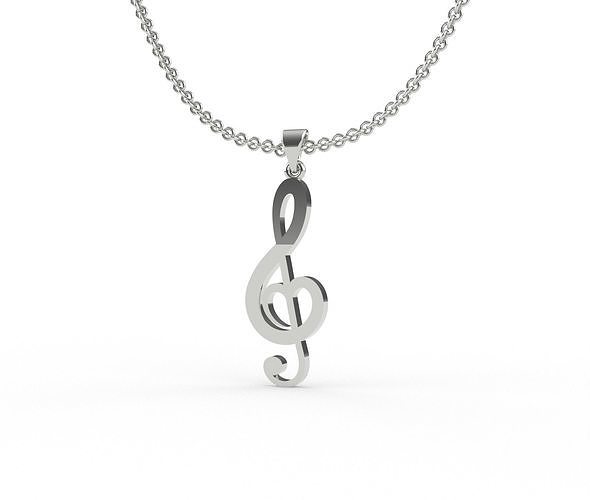 Treble Clef Pendant Music Note 3D model 3D printable | CGTrader