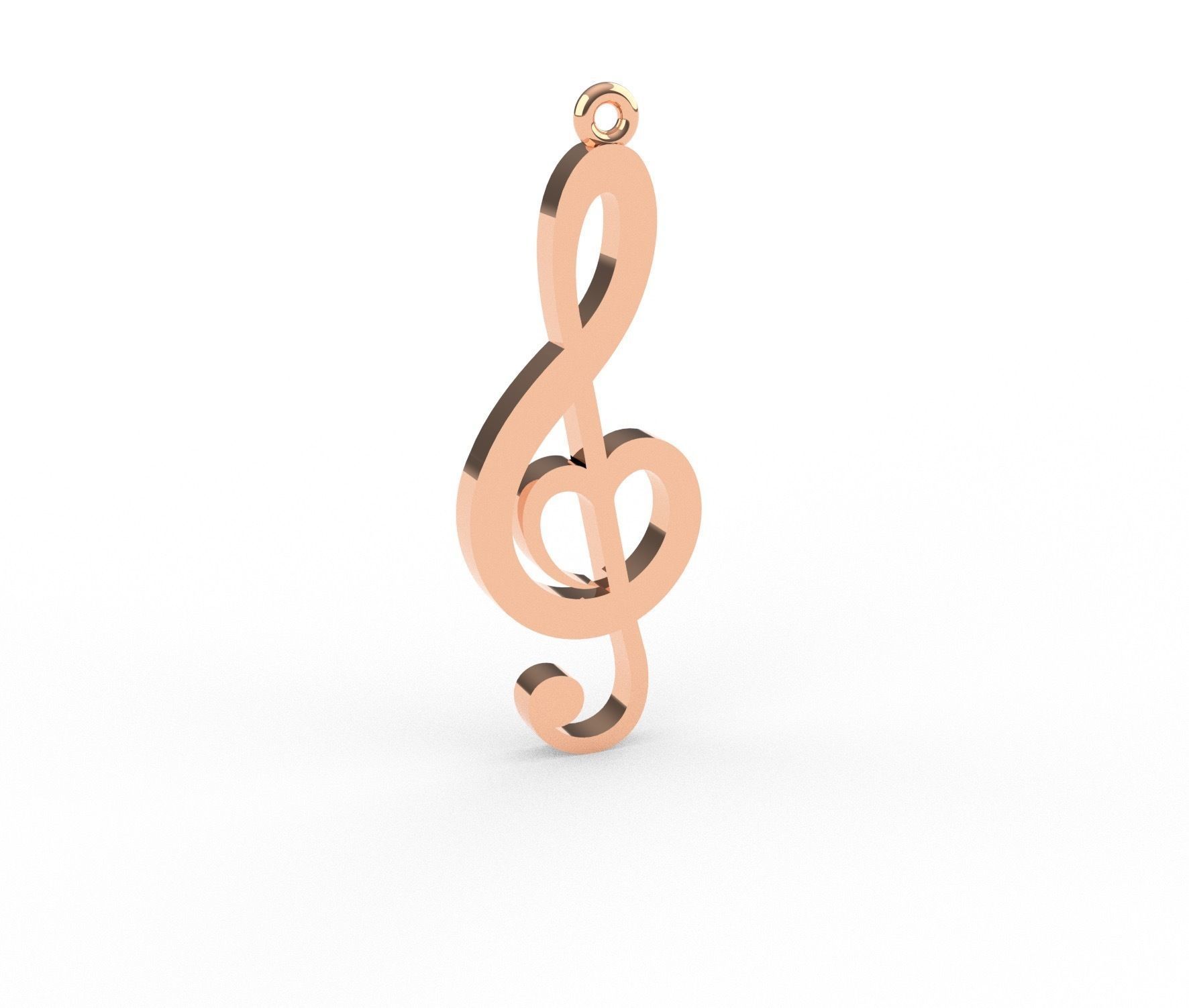 Treble Clef Pendant Music Note 3D model 3D printable | CGTrader
