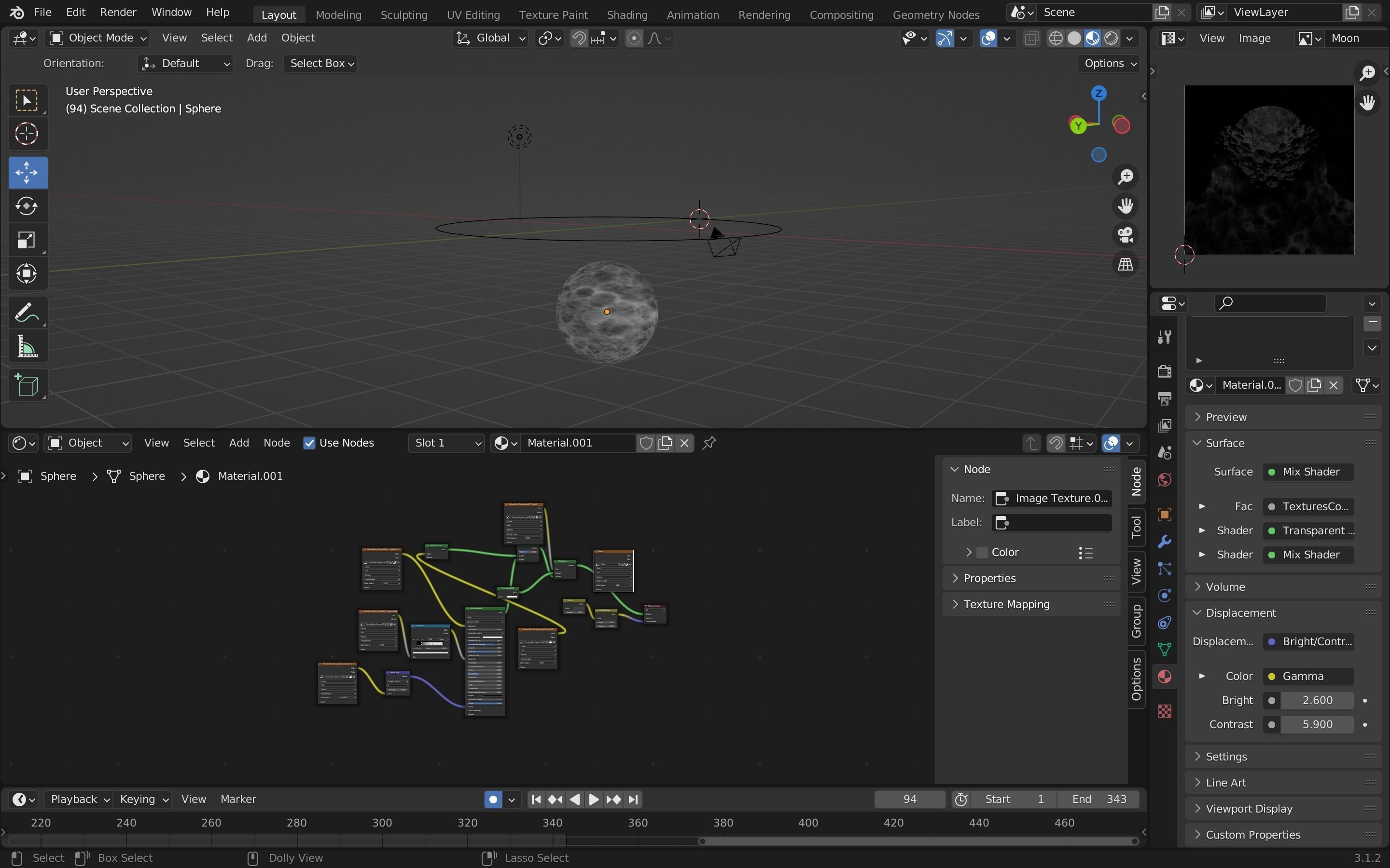 moon crater animation animated rocks planet terrain astronomy 3D model ...