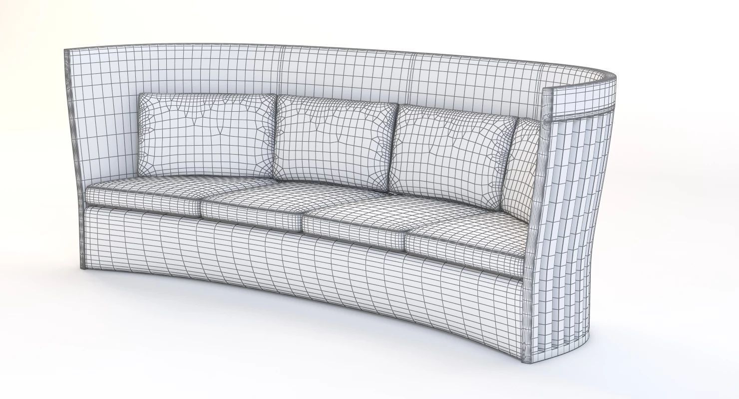 Detailed high back lounge sofa 3D model | CGTrader