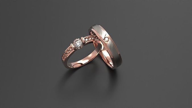 simple rose gold wedding ring 3D model 3D printable | CGTrader