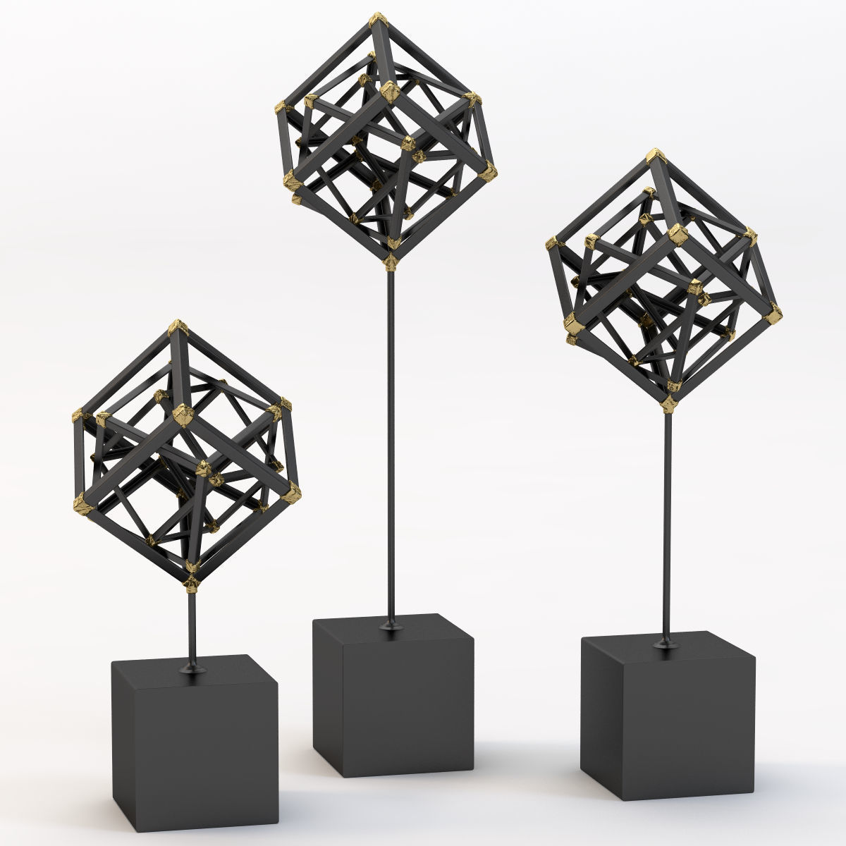 Tilted Cube Sculptures by DwellStudio 3D model | CGTrader