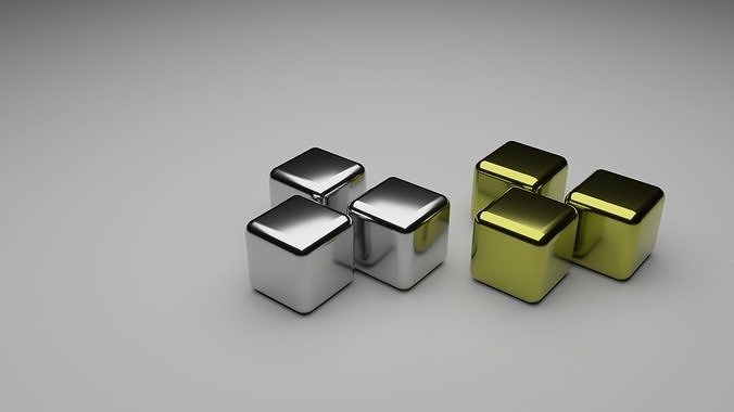 Metal Ice Cubes 3D model | CGTrader