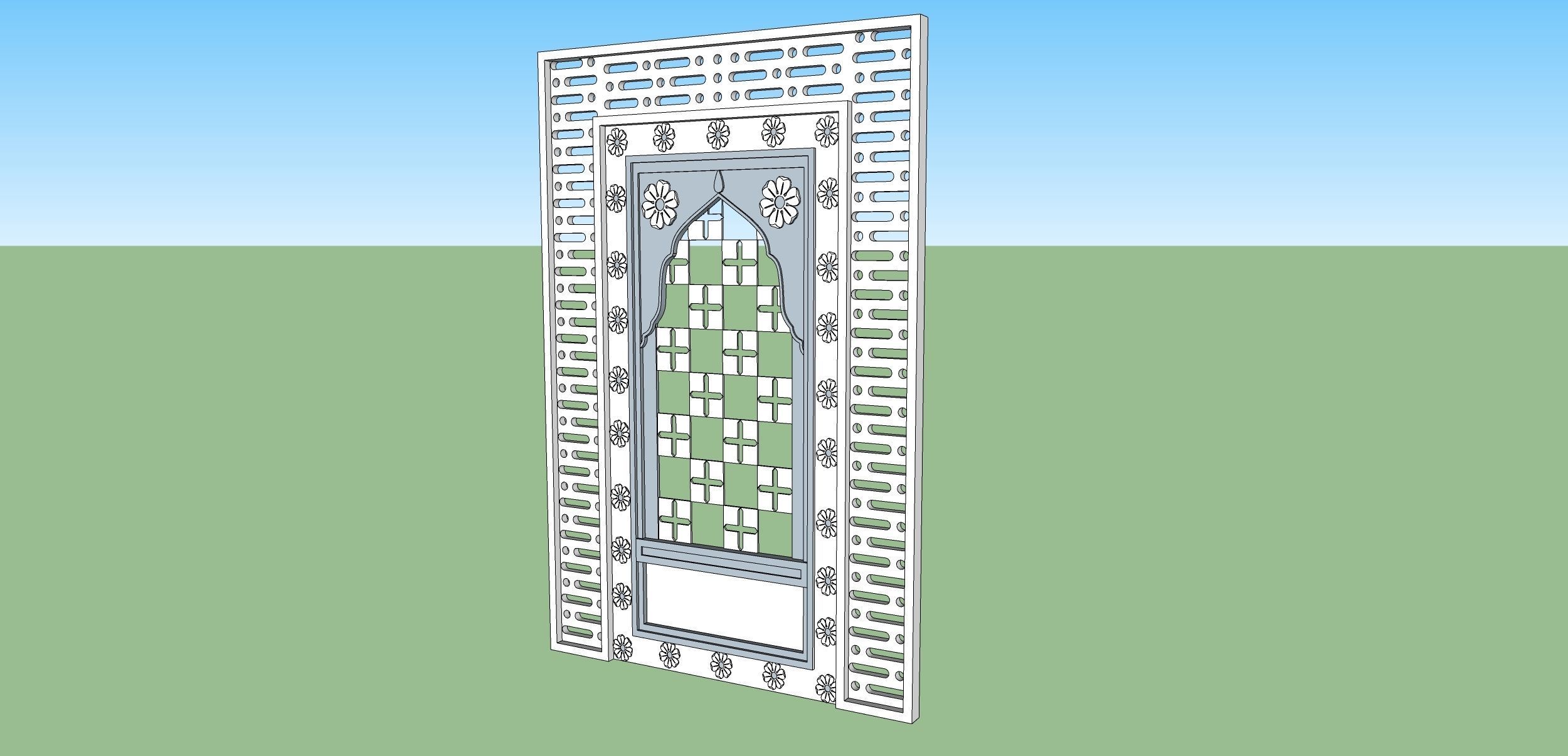 3D model indian jodhpuri stone jharokha window VR / AR / low-poly ...