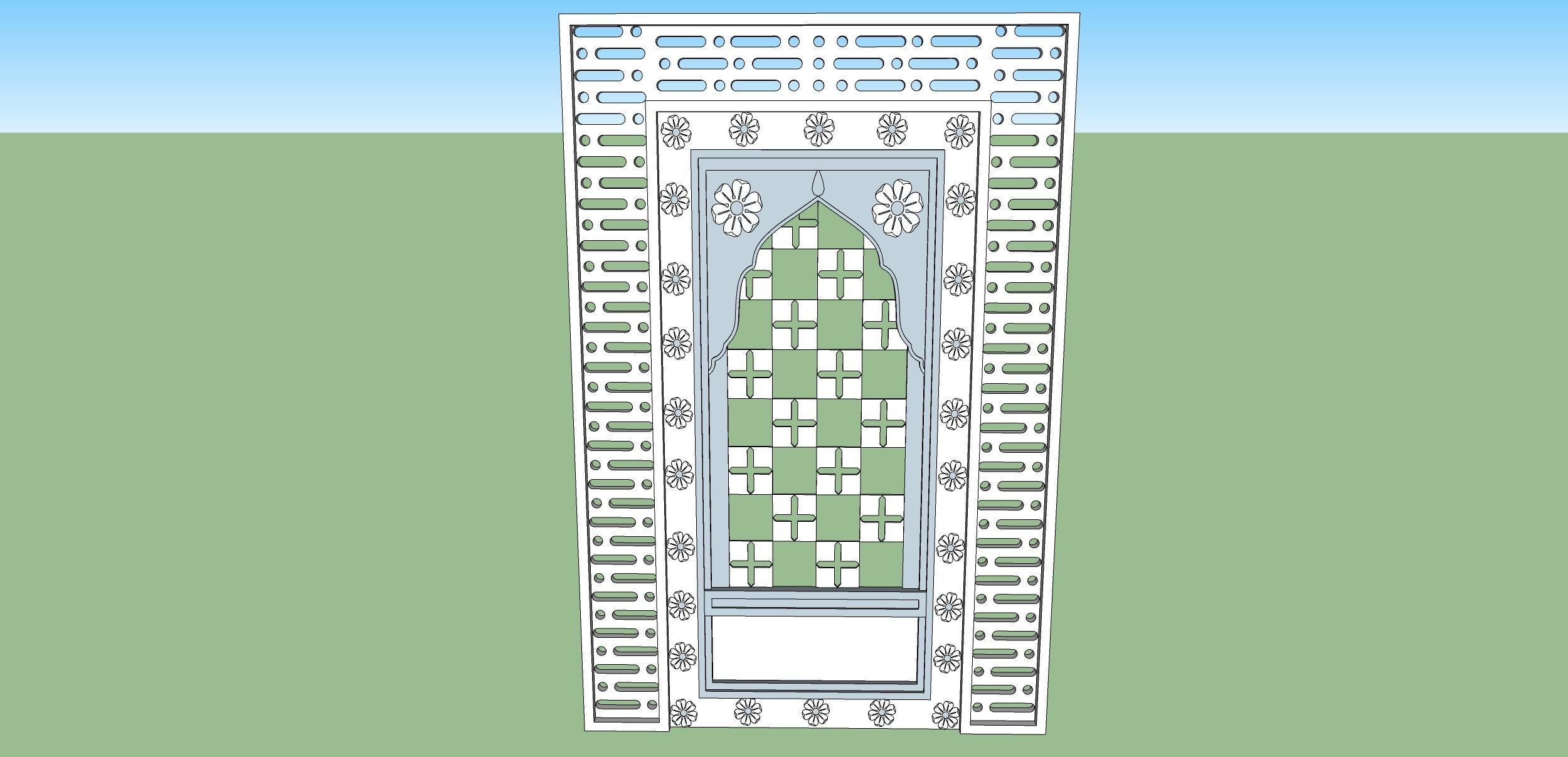 3D model indian jodhpuri stone jharokha window VR / AR / low-poly ...