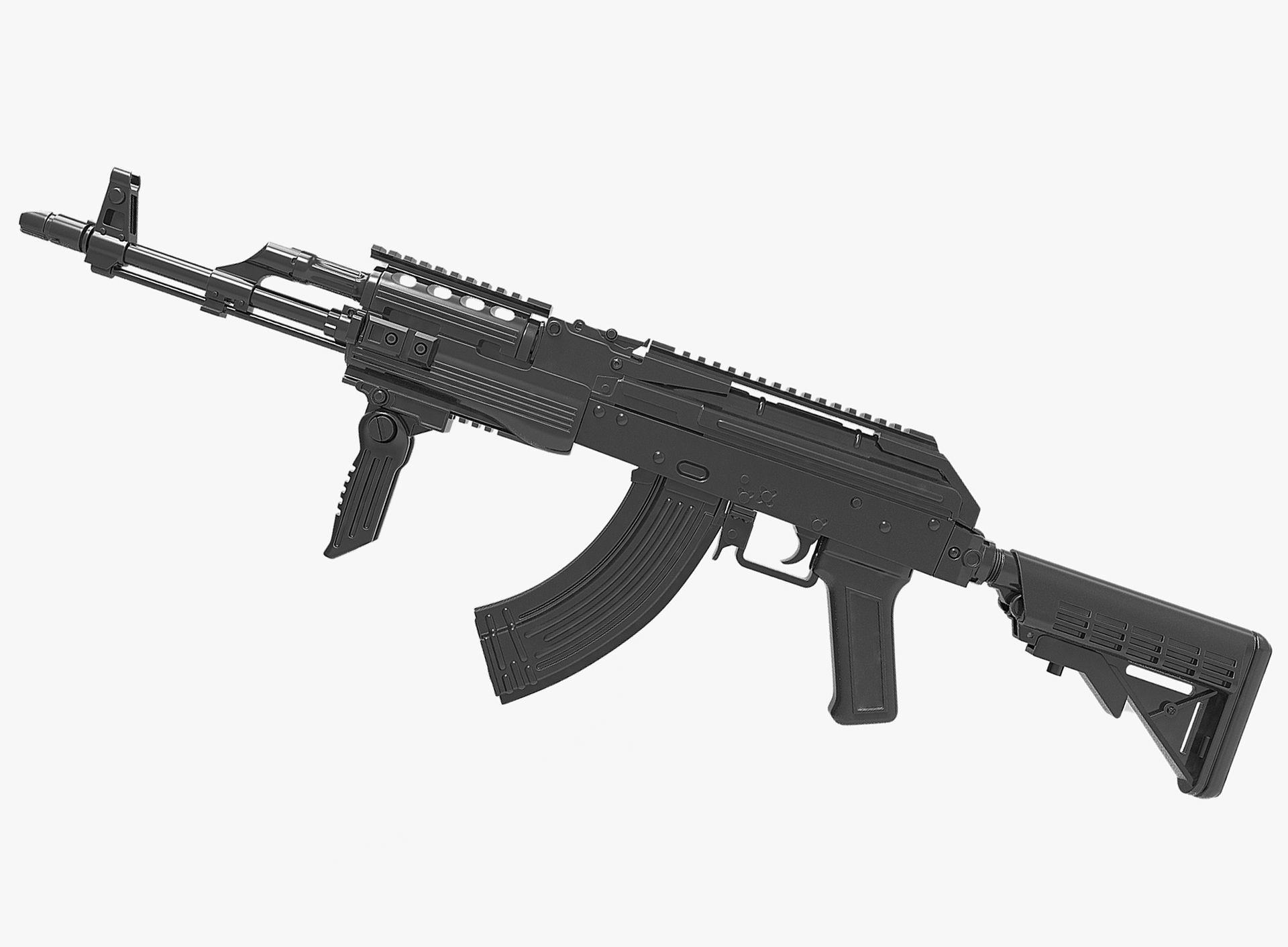 Ak 47 tactical ris m4 stock 3D model | CGTrader