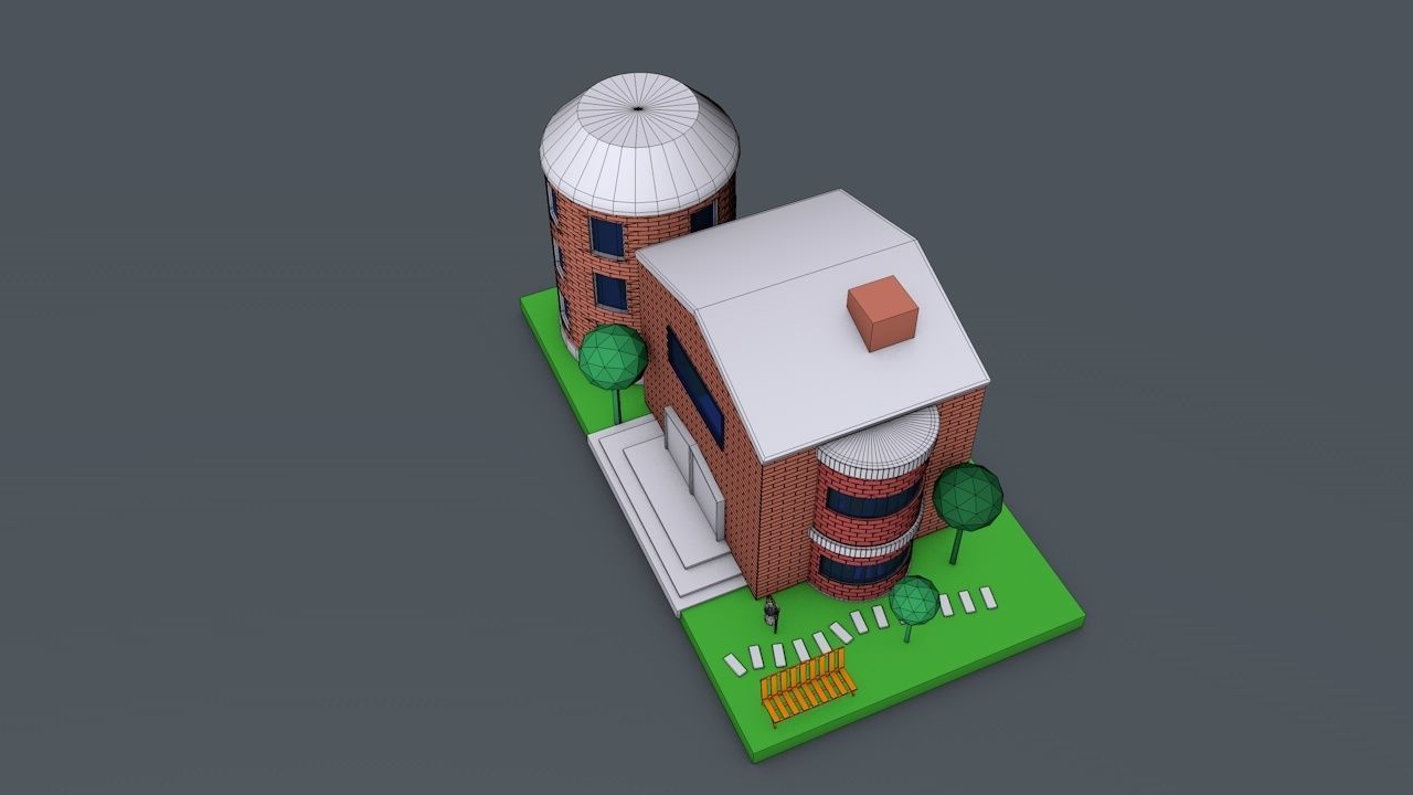 House with patio animated 3D model animated | CGTrader