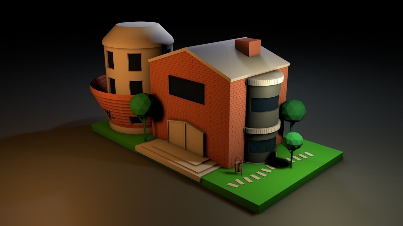 House with patio animated 3D model animated | CGTrader