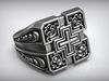 Square Cross Pattern Silver Signet 3D model 3D printable | CGTrader