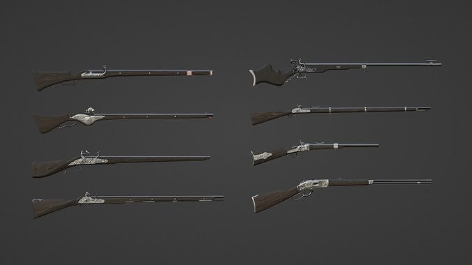 Old Rifle Collection VR / AR / low-poly | CGTrader