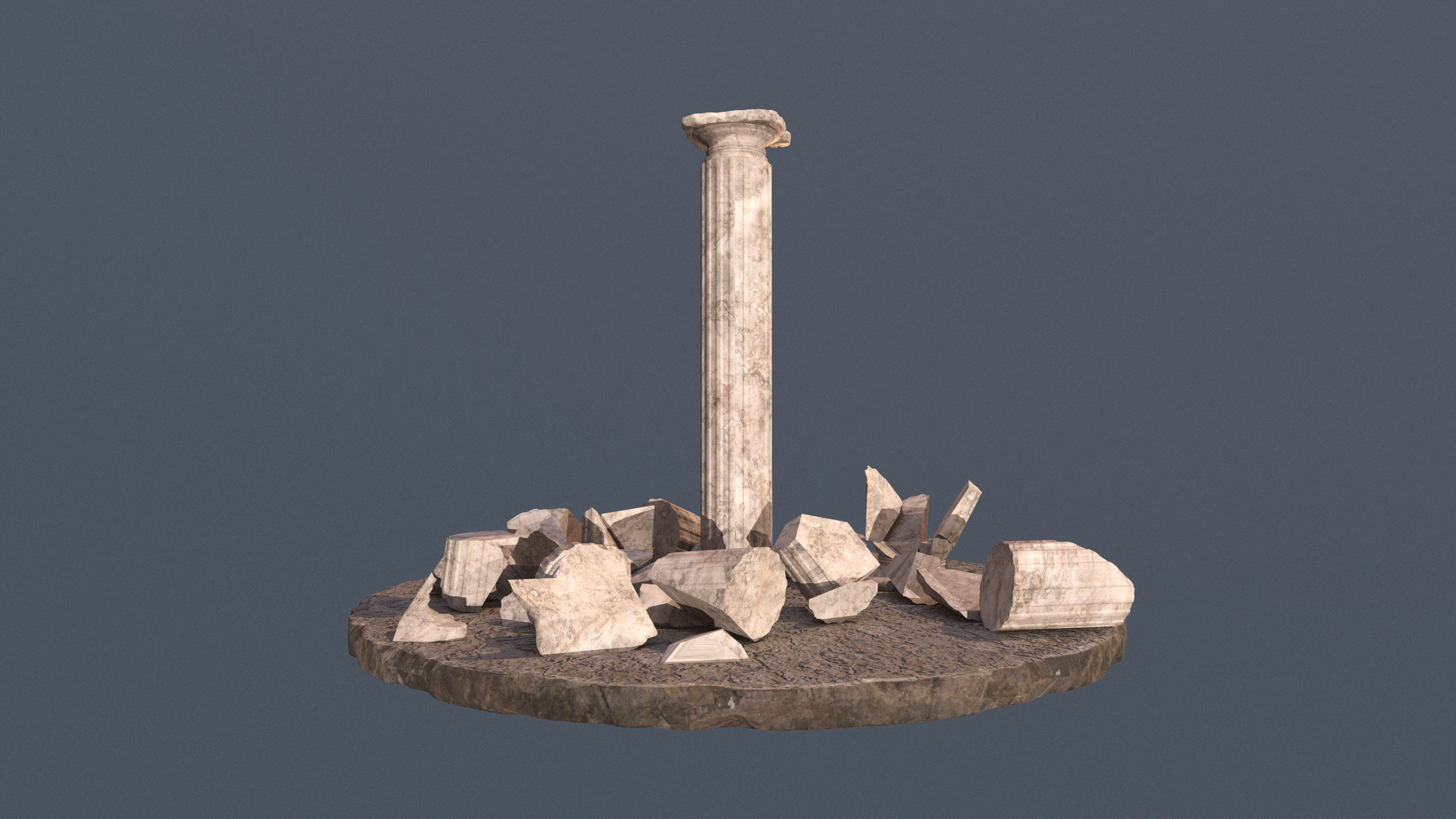 3D model Ancient Greek - style Pillar damaged VR / AR / low-poly | CGTrader