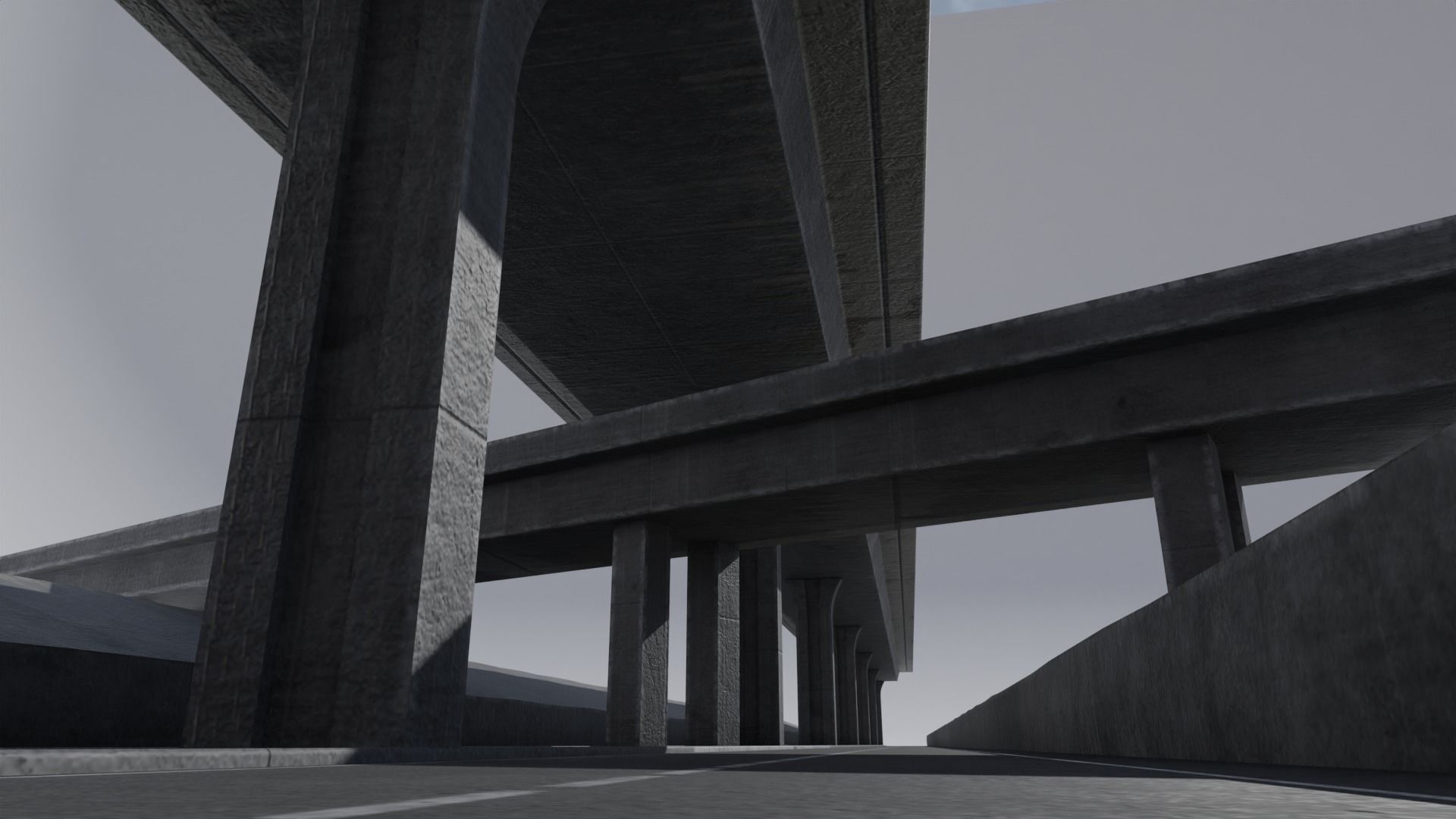 3D model Dystopian Highway Scene with 8K and 4K Textures VR / AR / low ...